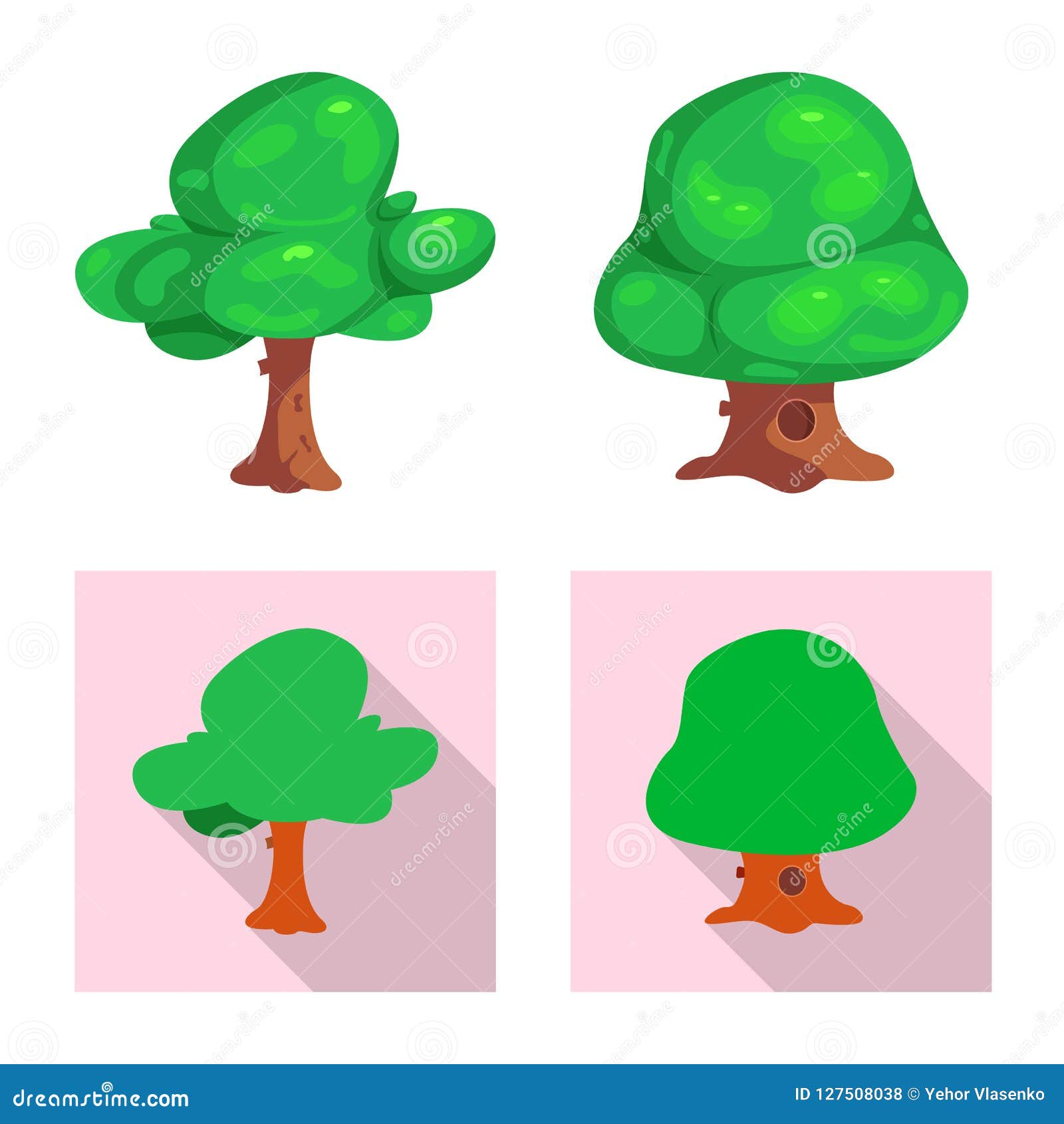 Isolated Object Of Tree And Nature Icon Set Of Tree And Crown Vector