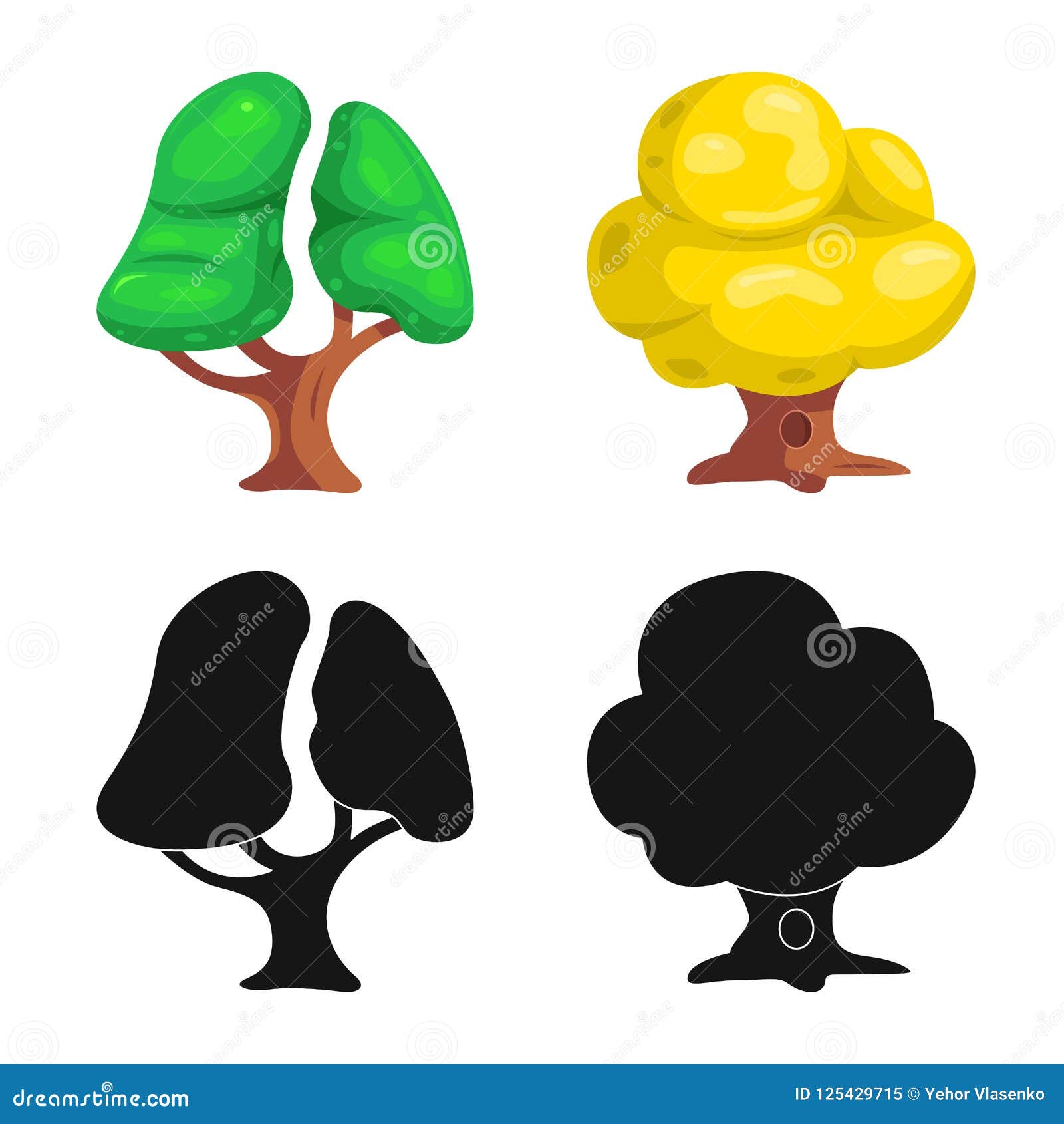 Isolated Object Of Tree And Nature Icon Set Of Tree And Crown Stock