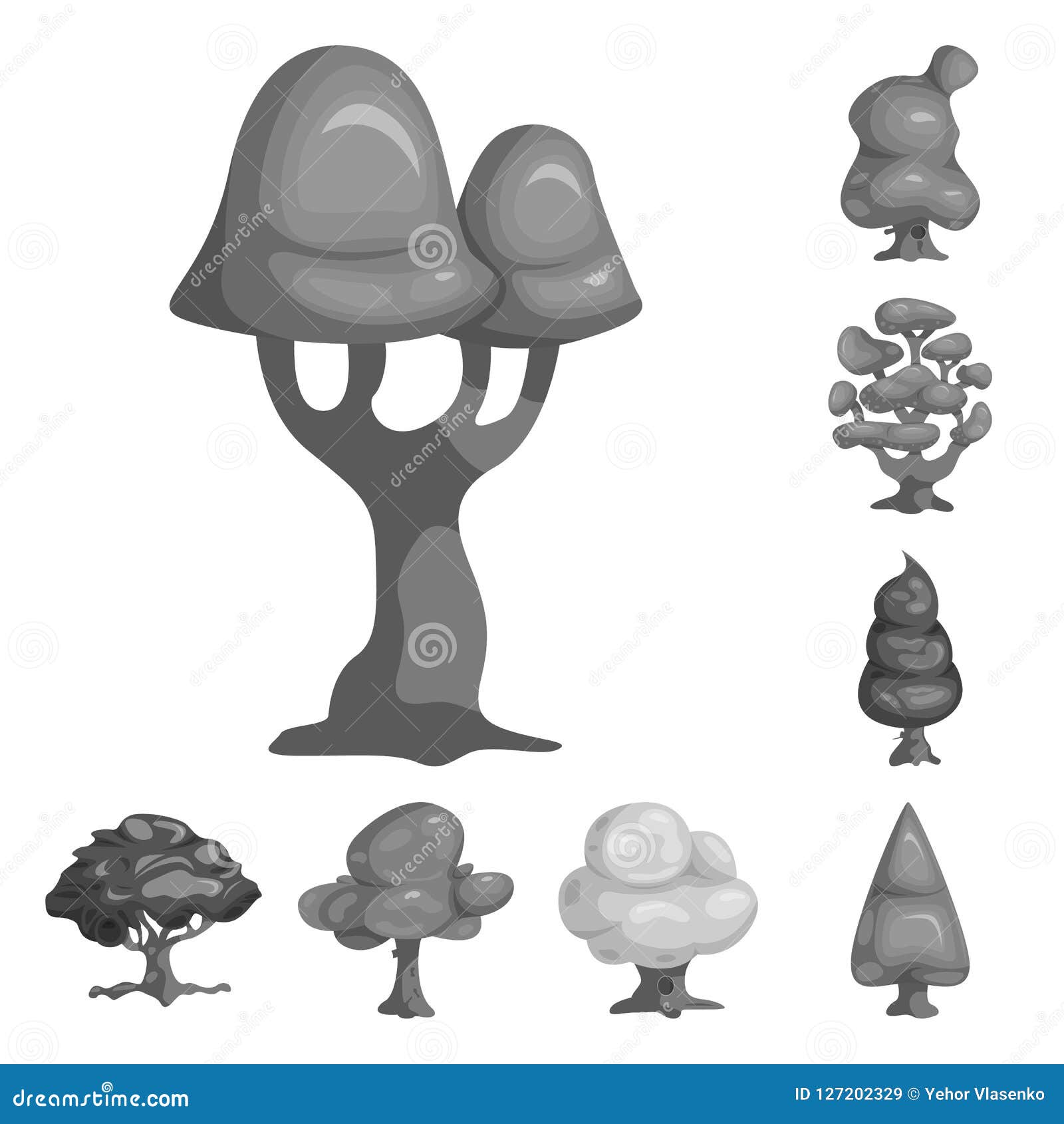Isolated Object of Tree and Nature Logo. Set of Tree and Crown Vector ...