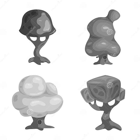 Vector Illustration Of Tree And Nature Symbol Collection Of Tree And