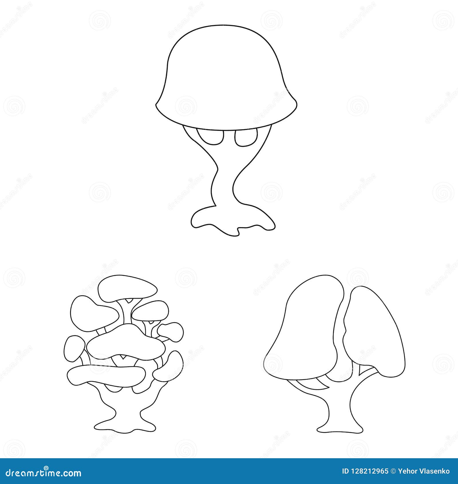 Isolated Object Of Tree And Nature Symbol Set Of Tree And Crown Stock