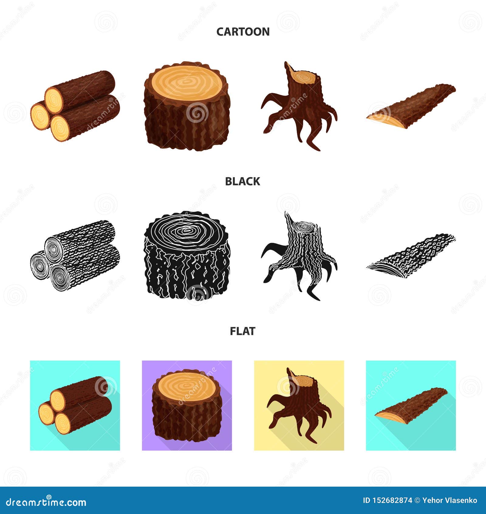 Isolated Object Of Tree And Raw Icon Set Of Tree And Construction