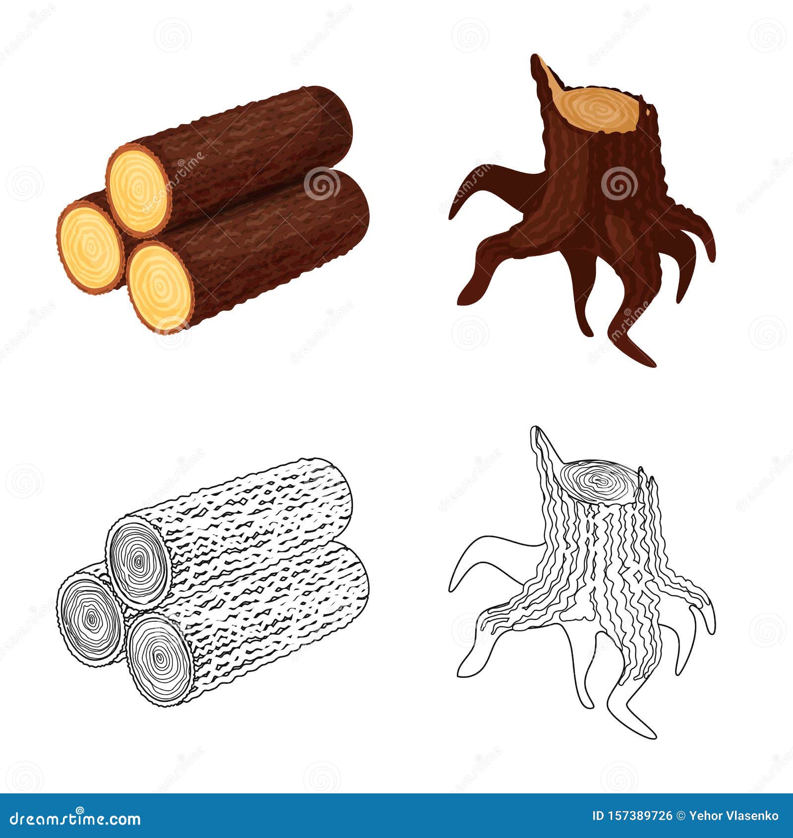 Isolated Object Of Tree And Raw Logo Collection Of Tree And