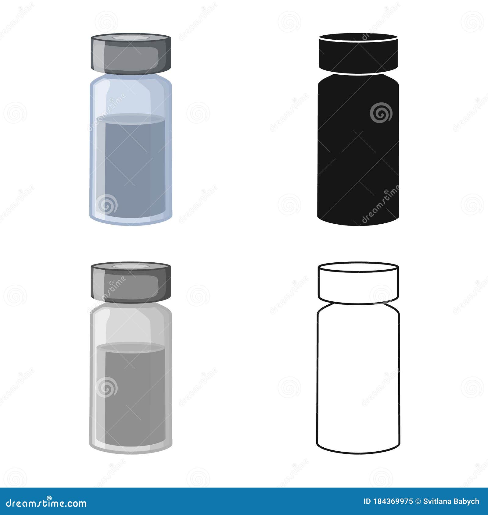 Isolated Object of Vial and Bottle Symbol. Graphic of Vial and ...