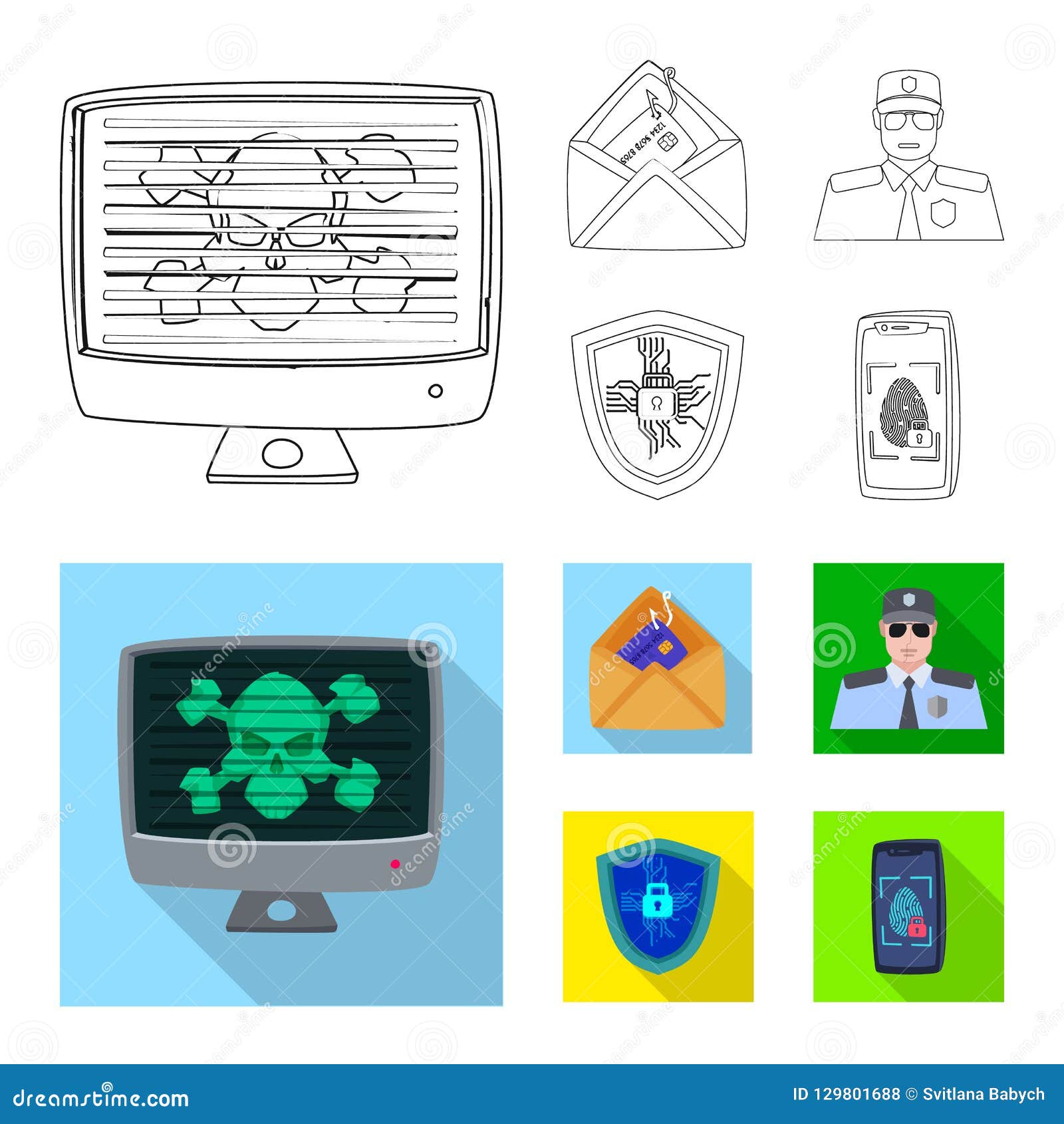 Vector Illustration of Virus and Secure Logo. Collection of Virus and ...