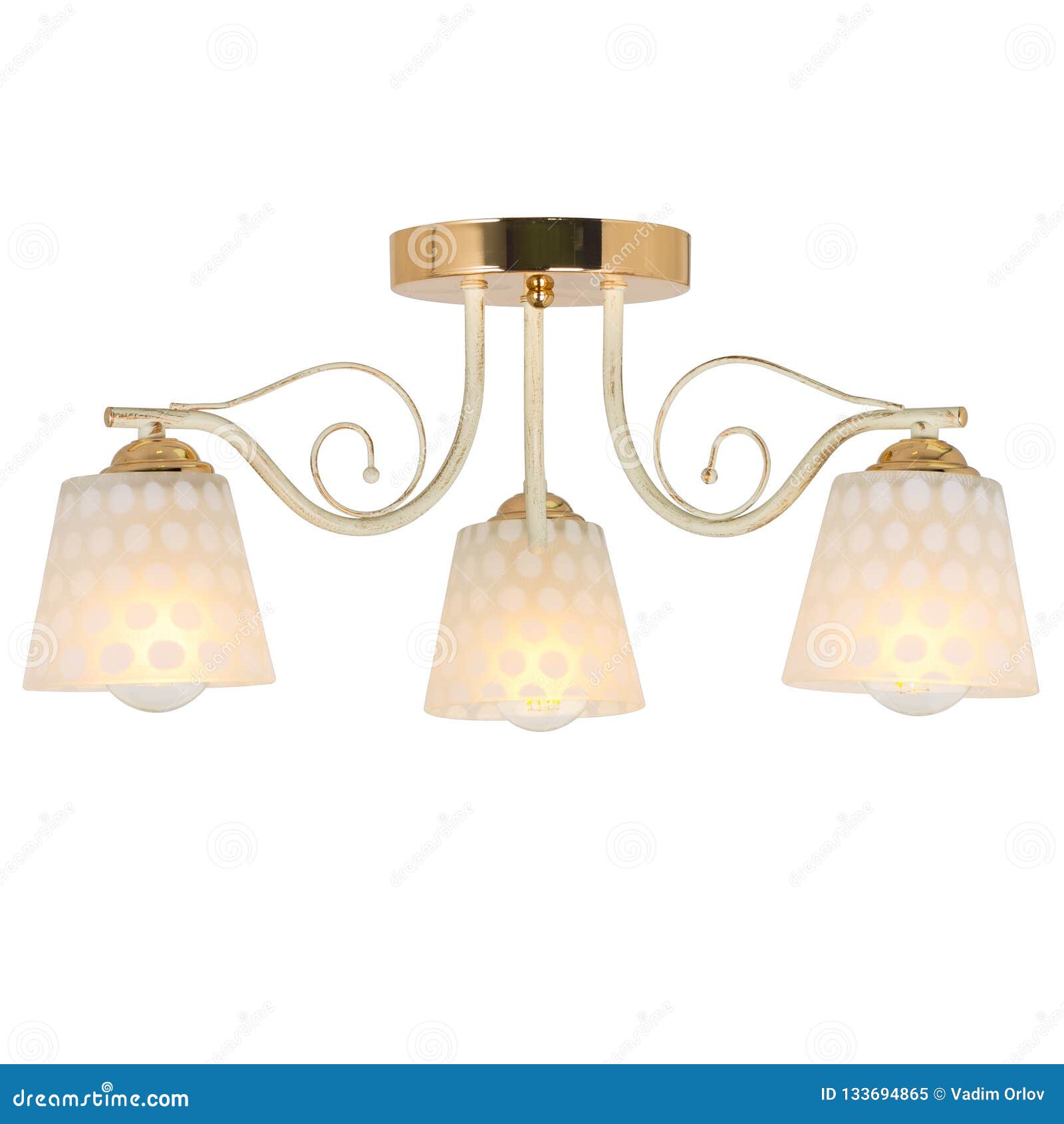 Three-lamp ceiling light stock image. Image of chandelier - 133694865