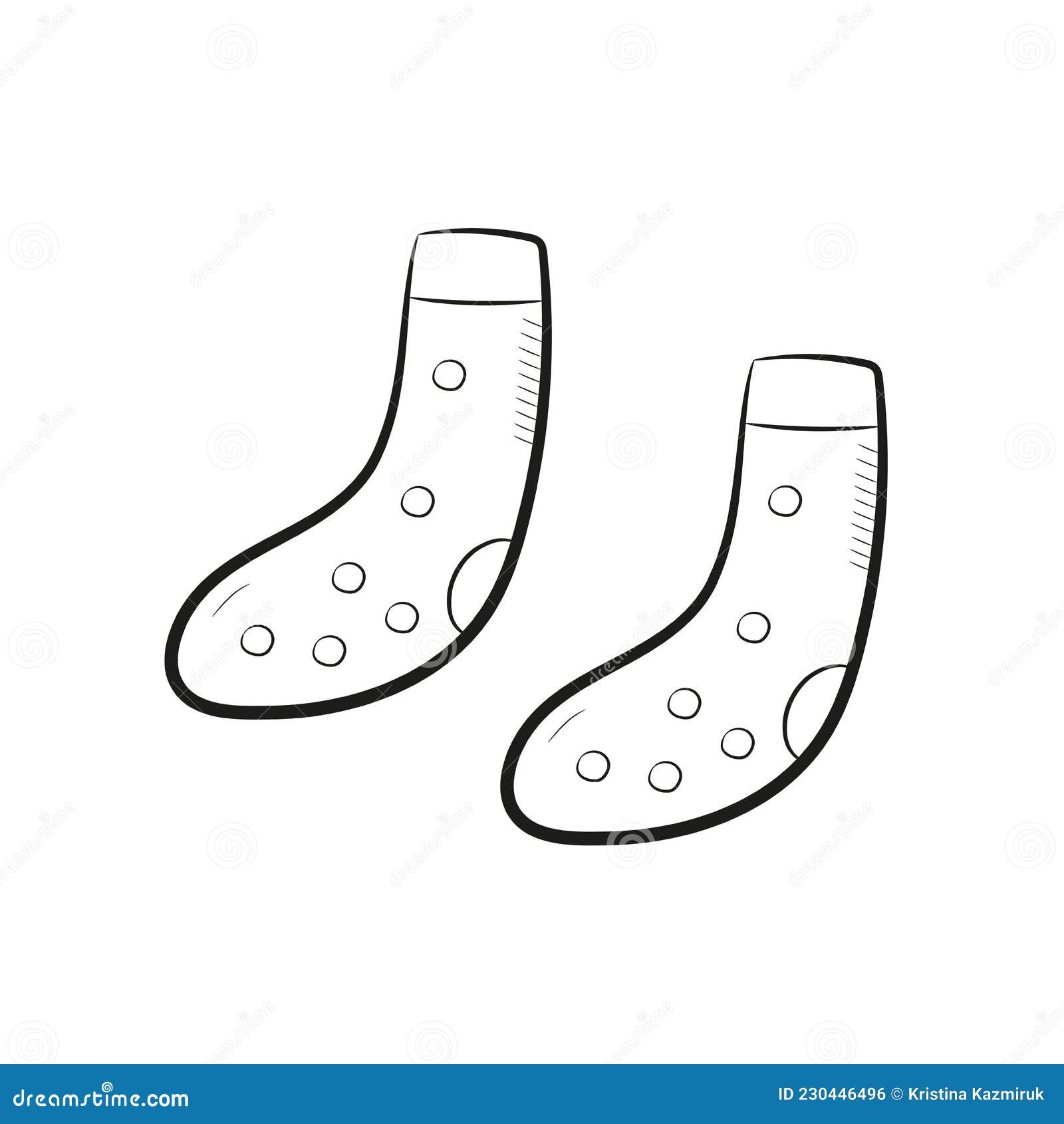 Simple Hand Drawn Socks in Doodle Style. Stock Vector - Illustration of ...