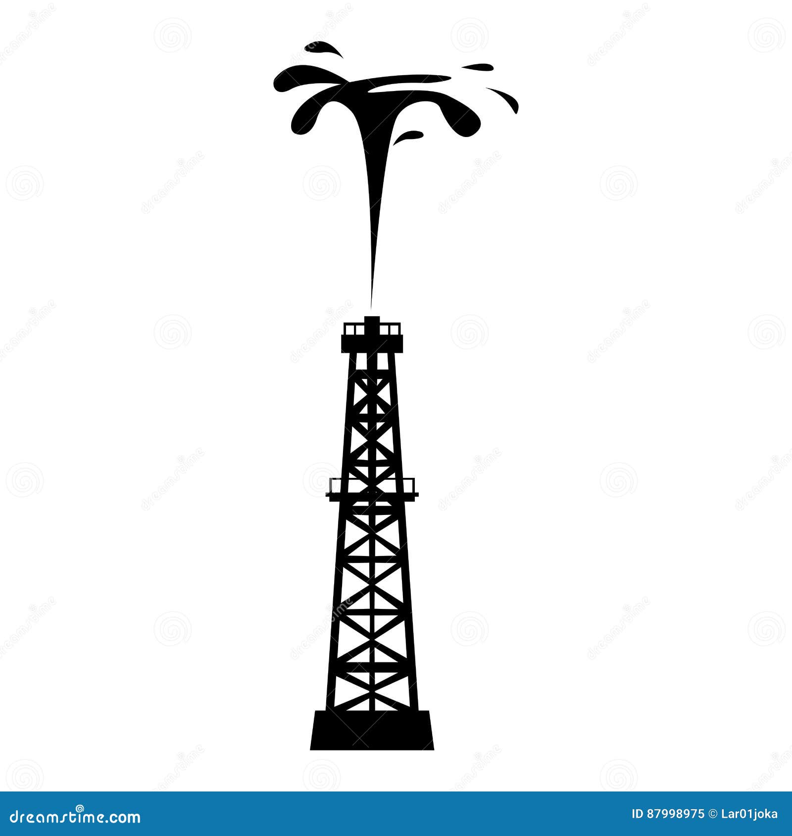 Isolated Oil Well Silhouette Stock Vector - Illustration of fuel, black ...