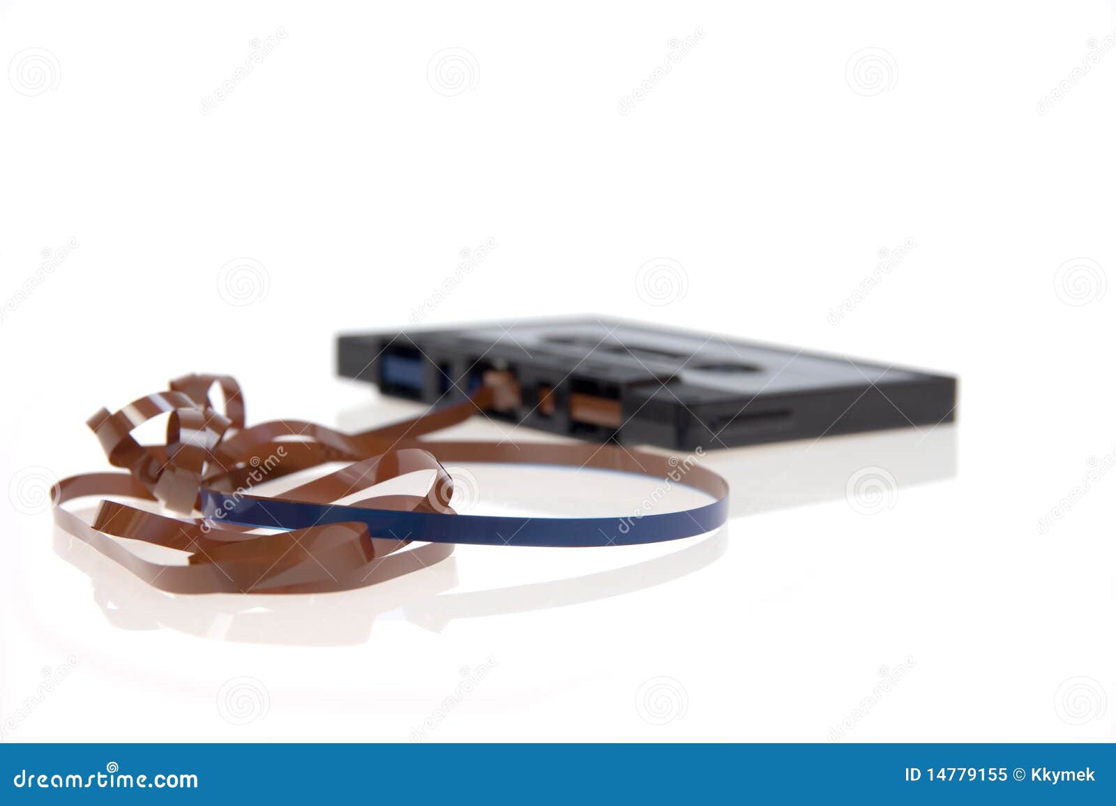 Isolated Old Broken Compact Cassette Stock Image - Image of mono, white ...