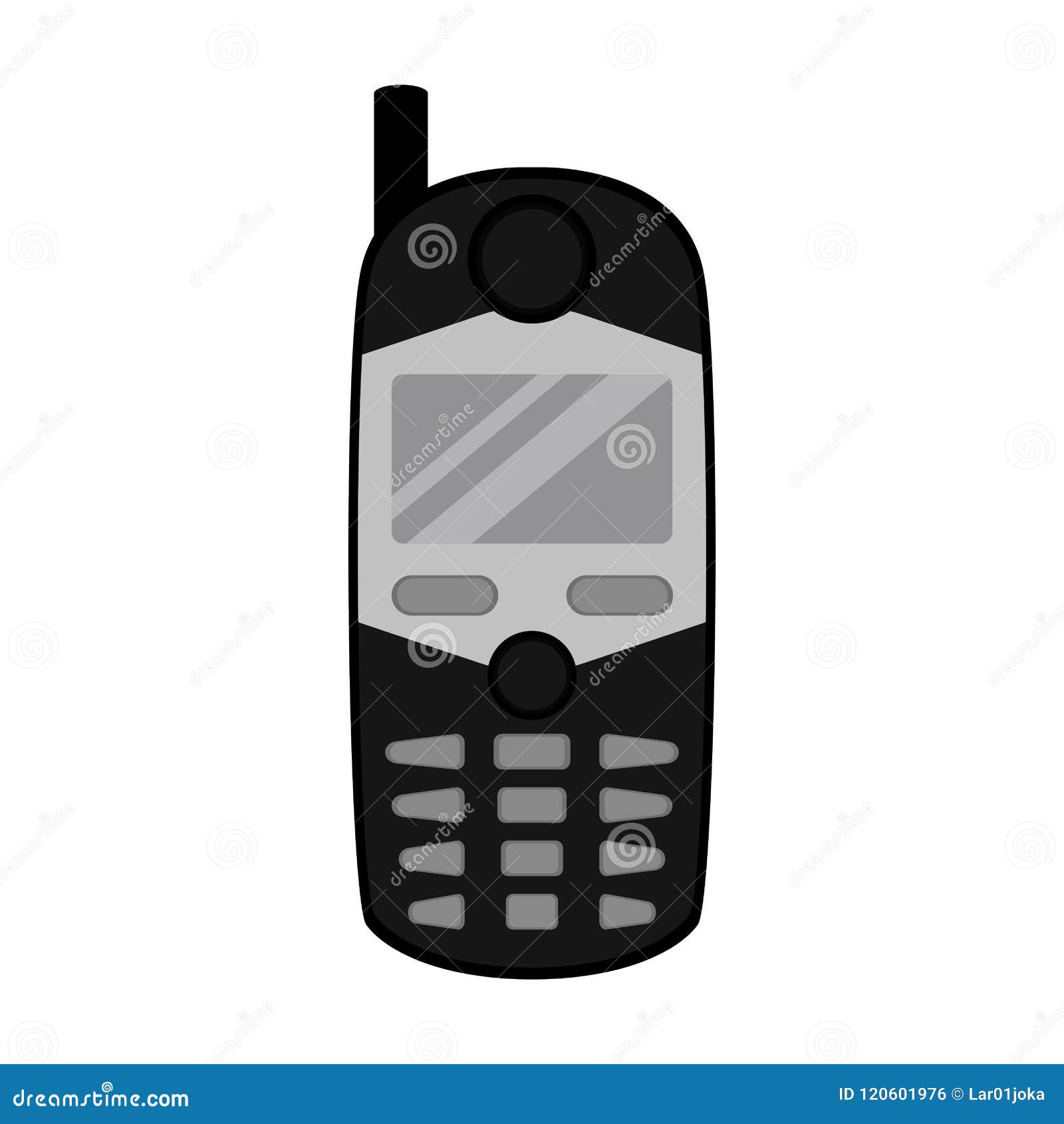 Isolated Old Cellphone Icon Stock Vector - Illustration of white ...