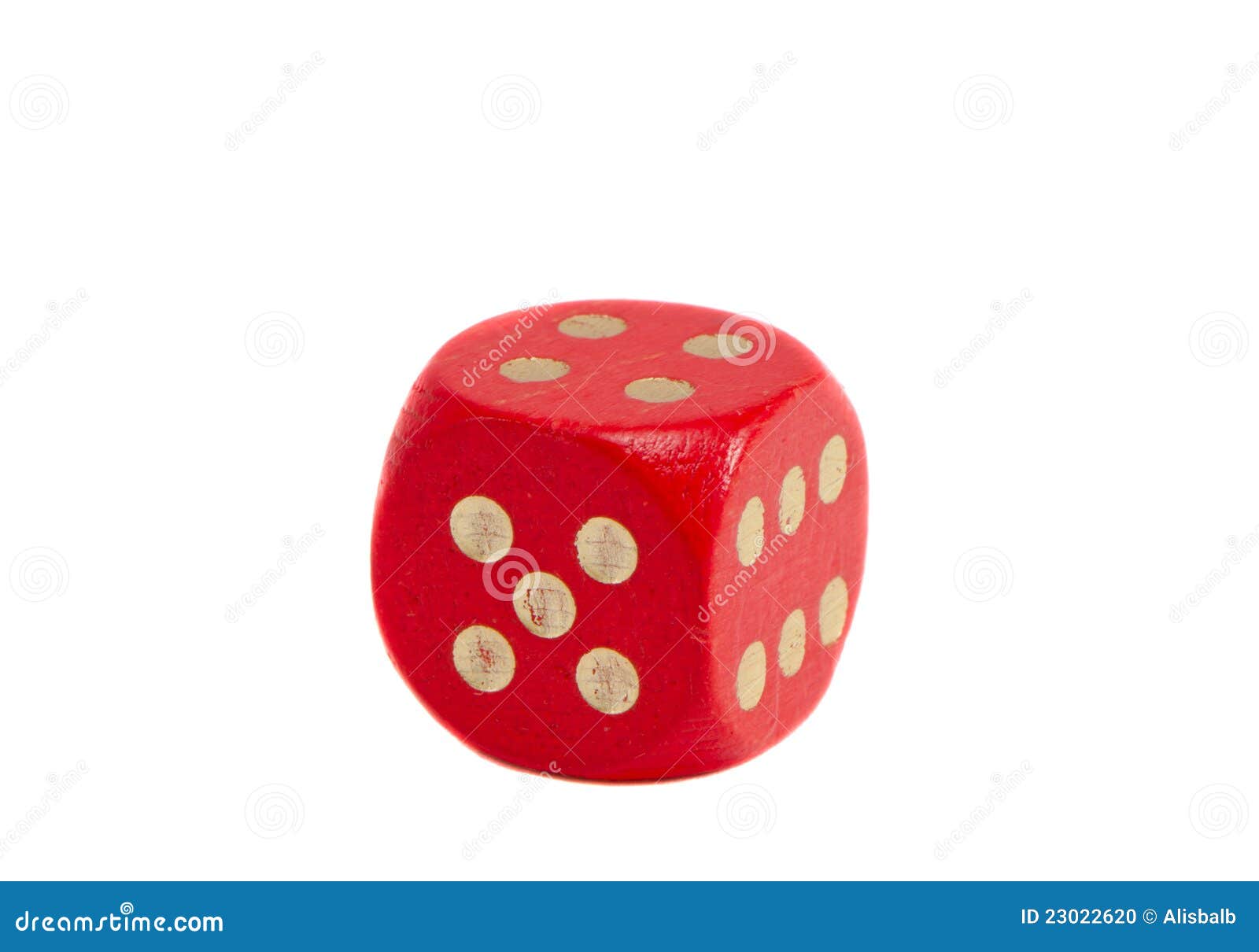 Isolated one red dice stock photo. Image of dice, leisure - 23022620