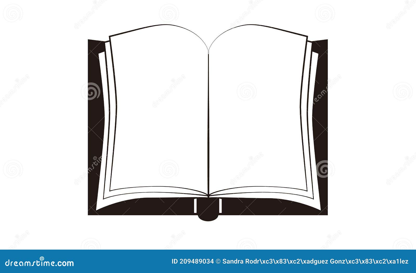 Isolated Open Book Illustration Drawing. Diary Stock Vector ...