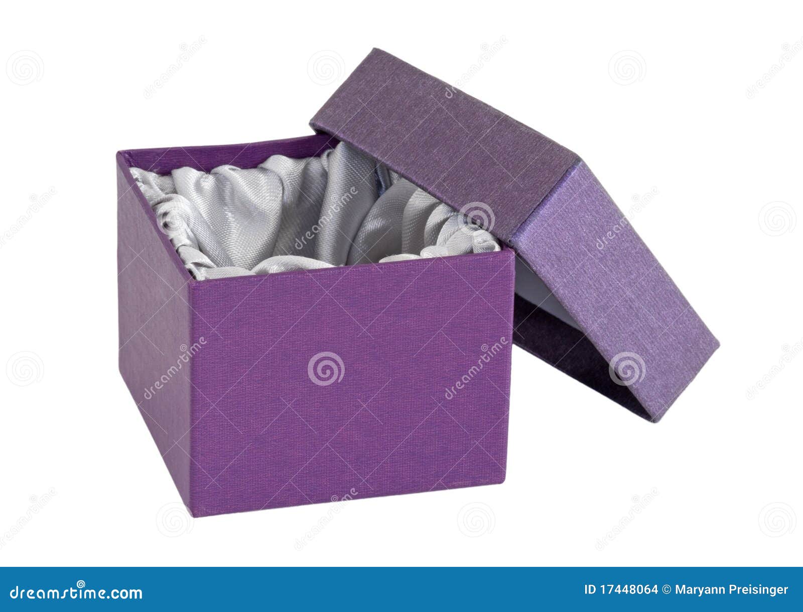Isolated Open Empty Box & Lid with Satin Interior. Stock Photo - Image ...
