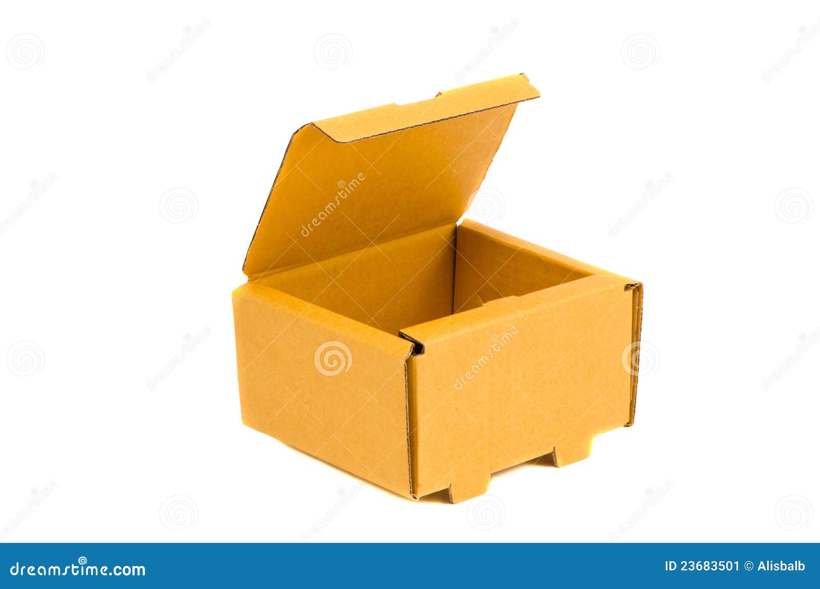 Isolated Open and Empty Cardboard Box Stock Image - Image of carton ...