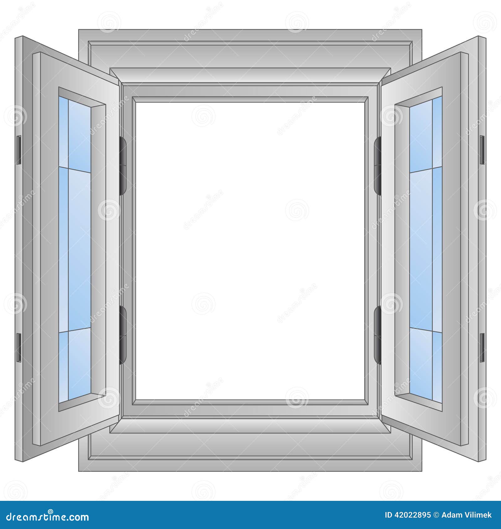 Isolated Open Golden Window Frame Vector Stock Vector - Illustration of ...