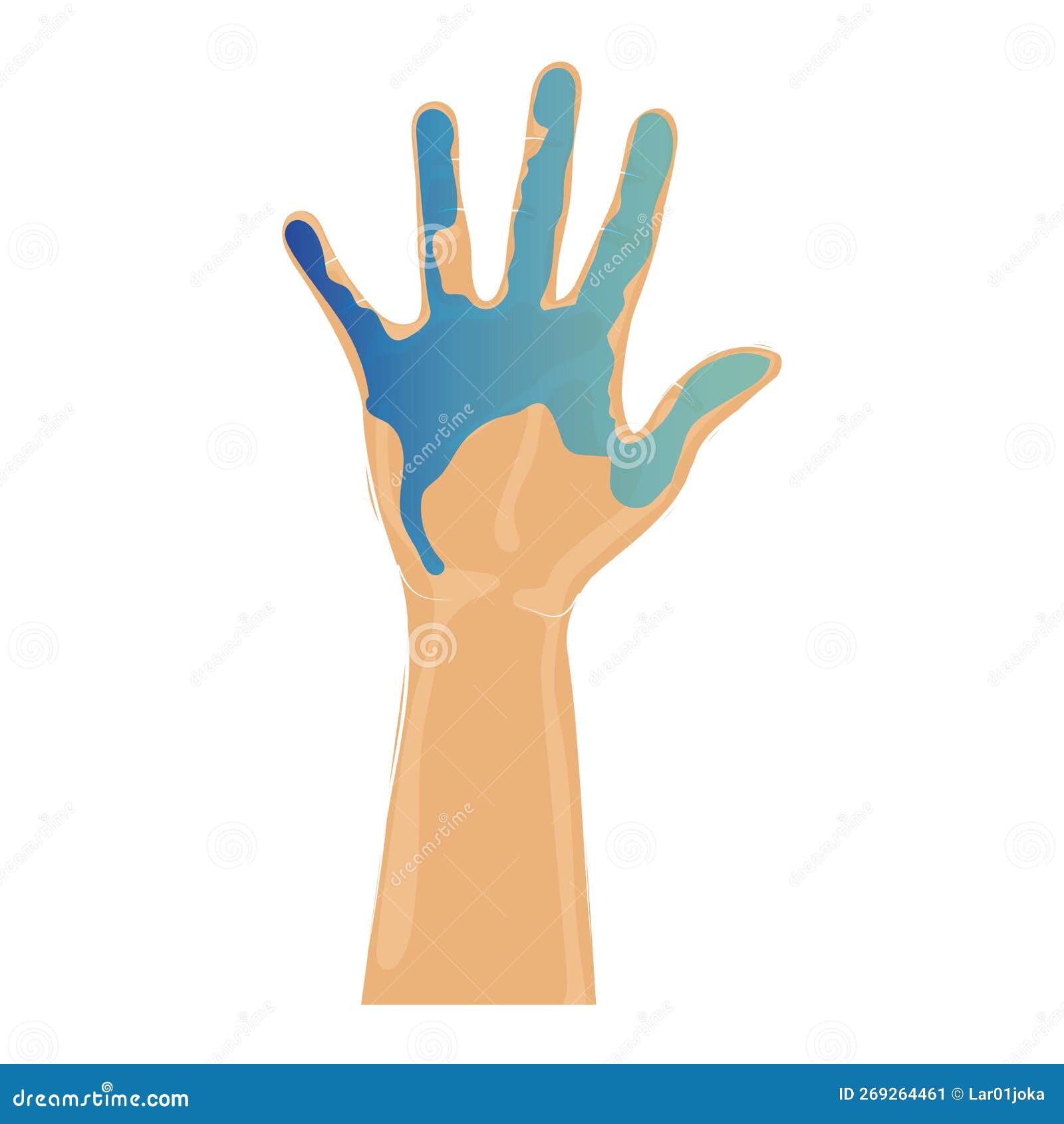 Isolated Open Hand with Paint Vector Stock Vector - Illustration of ...