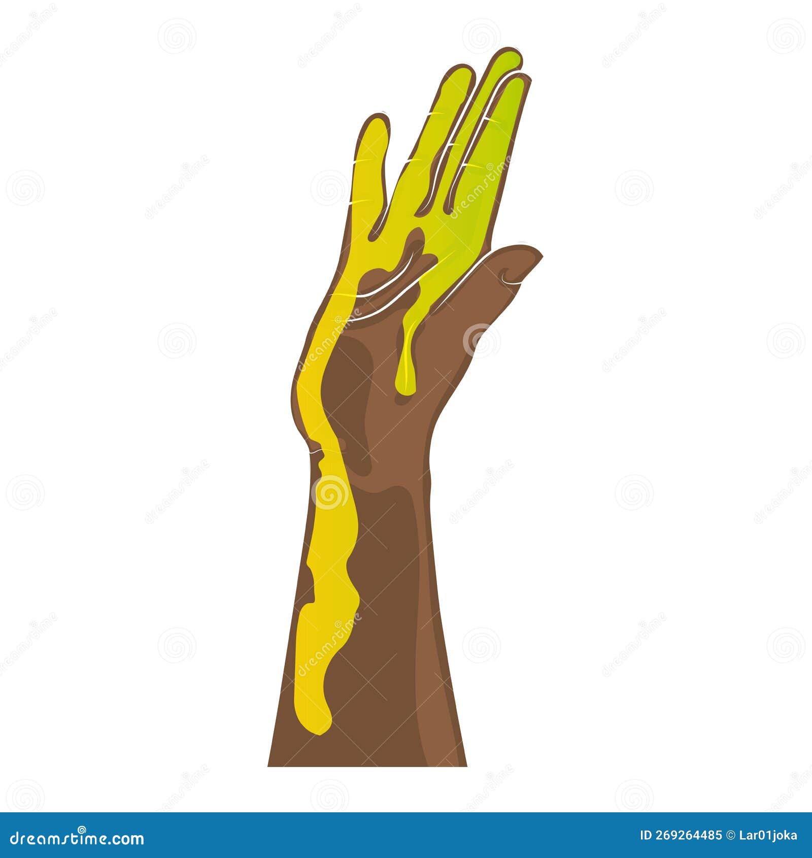 Isolated Open Hand with Paint Vector Stock Vector - Illustration of ...