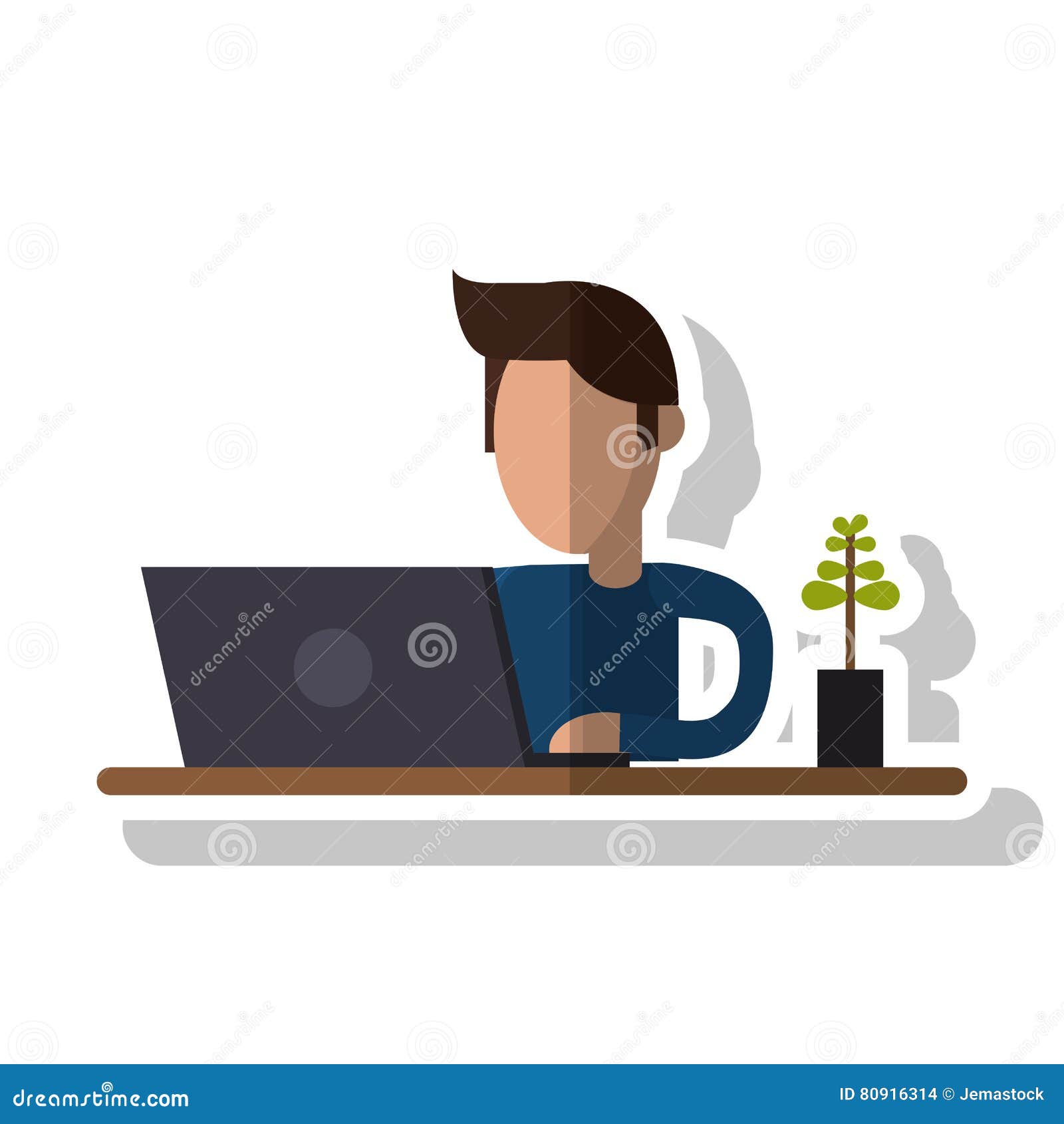Isolated Operator Man Design Stock Vector - Illustration of device ...