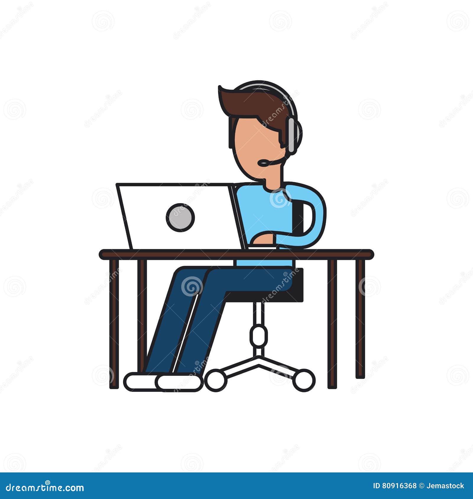 Isolated Operator Man Design Stock Vector - Illustration of vector ...