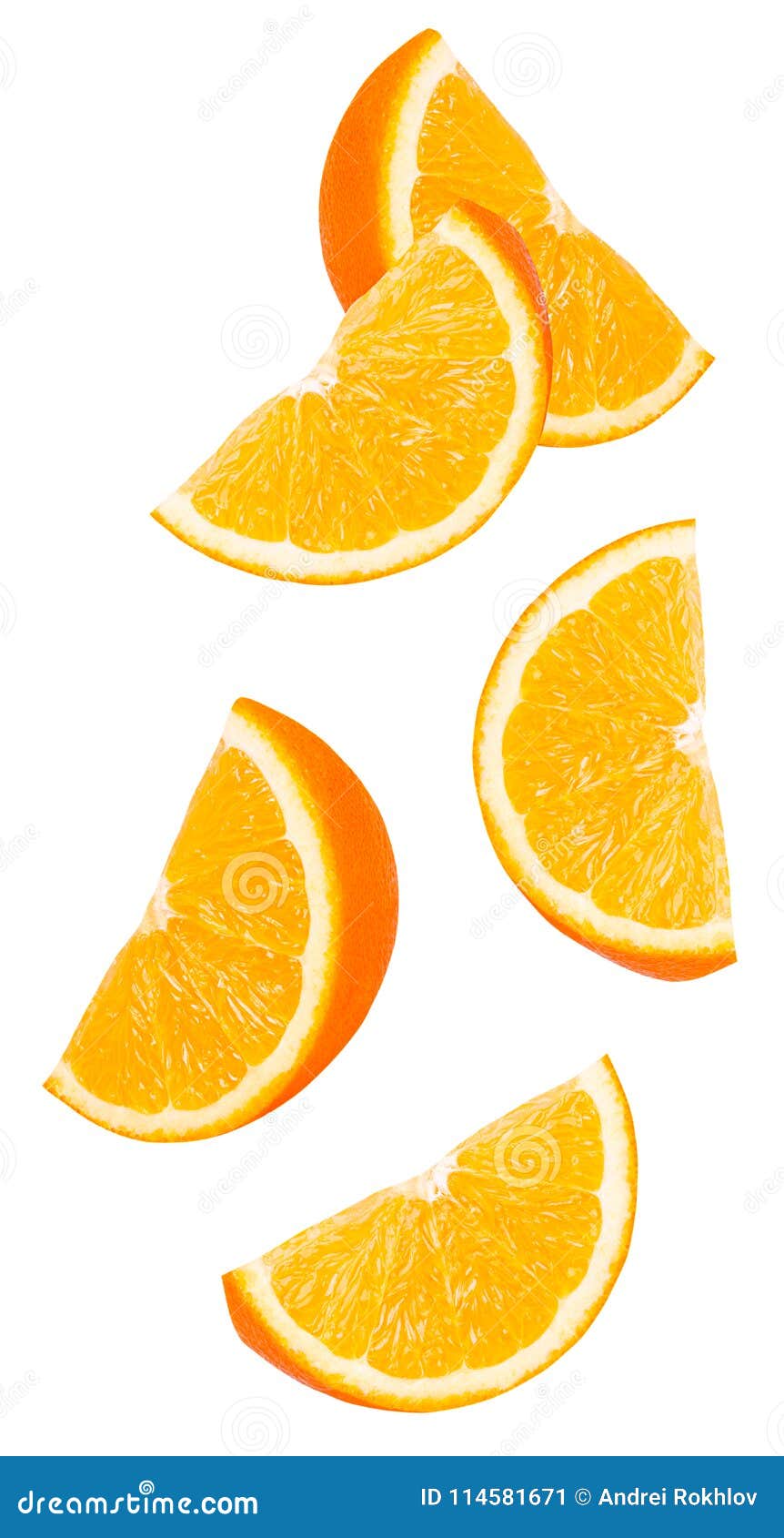 Isolated orange slices. stock image. Image of bright - 114581671