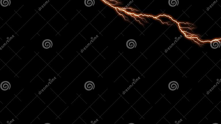 Isolated Orange Thunderstorm on the Black Background, Lighting Effect ...