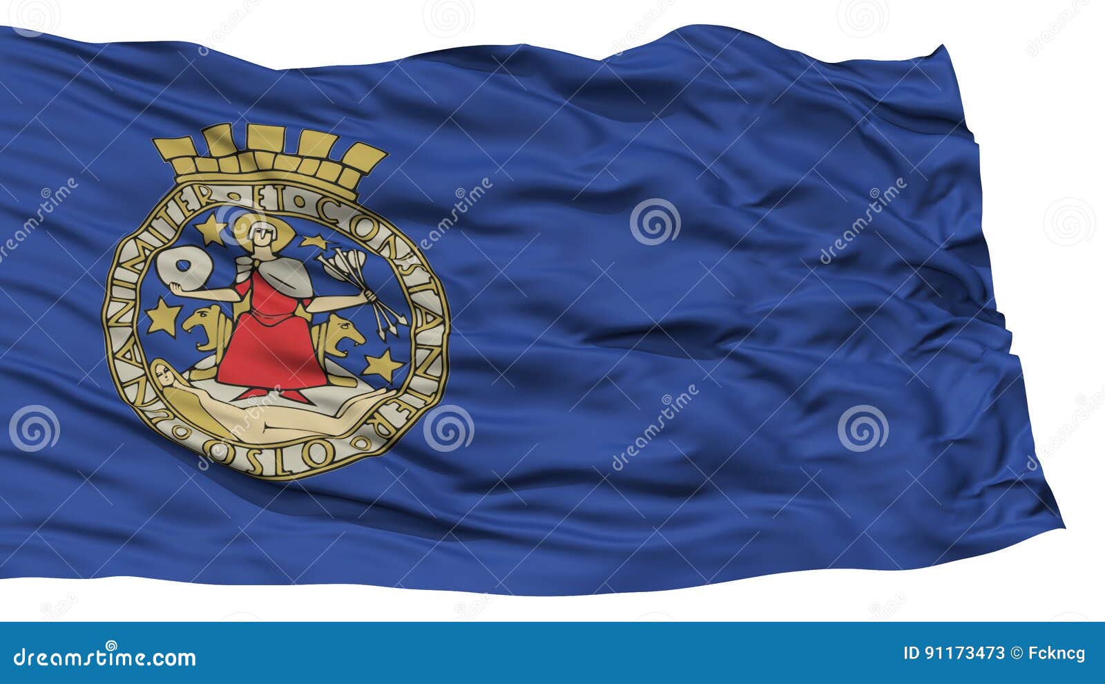 Isolated Oslo City Flag stock illustration. Illustration of wave - 91173473