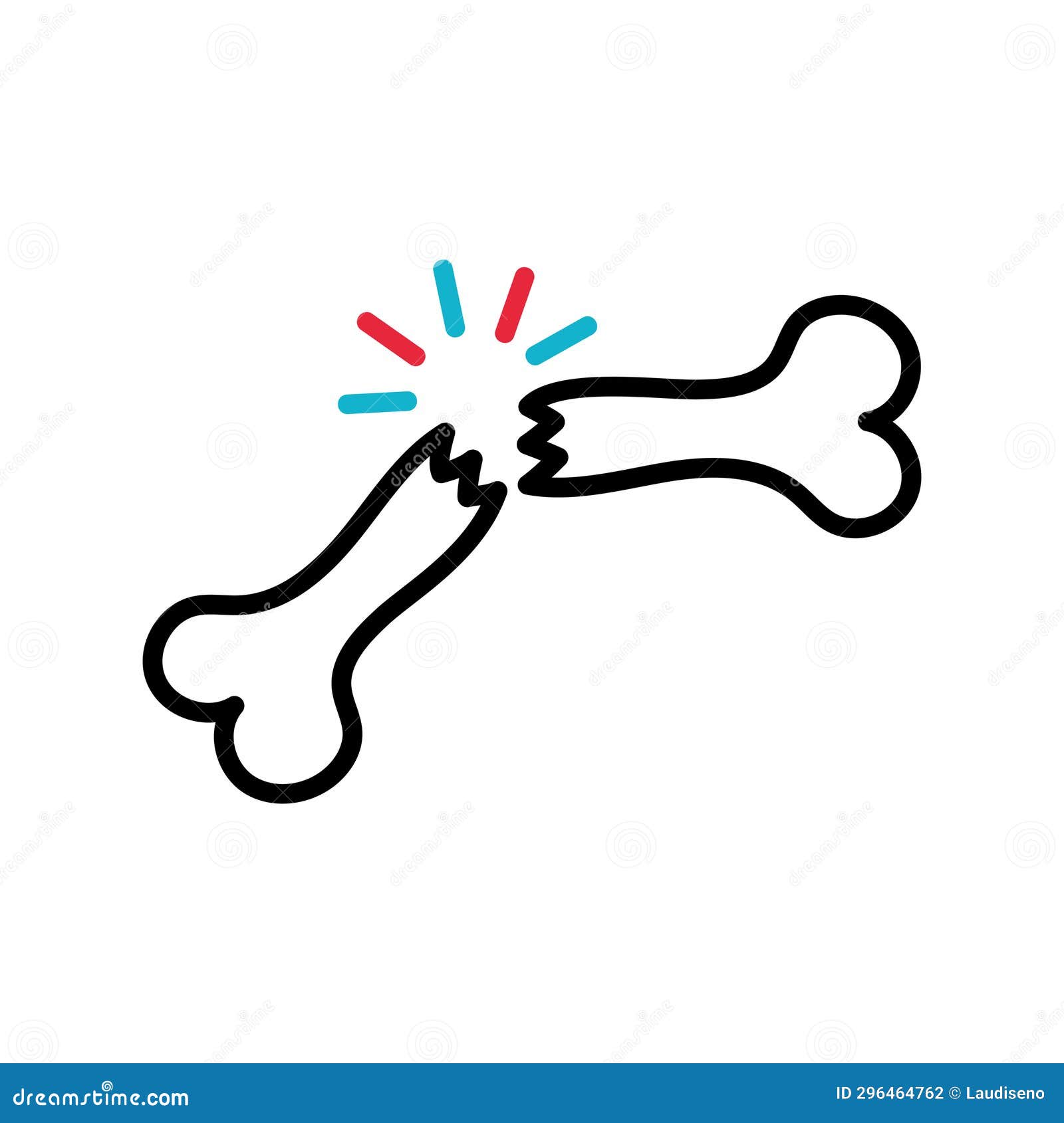 Isolated Outline of a Broken Bone Medical Icon Vector Stock ...