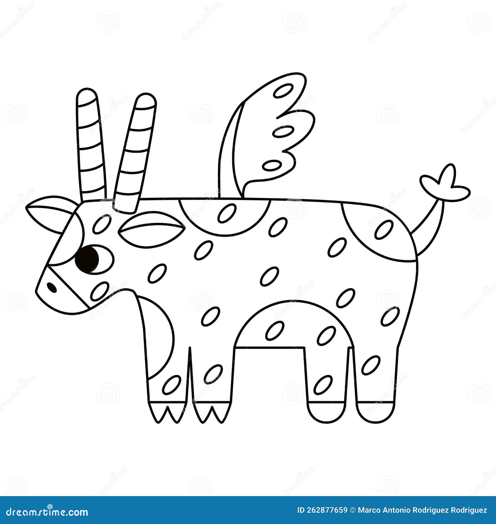 Isolated Outline Bull Alebrije Icon Vector Stock Vector - Illustration ...