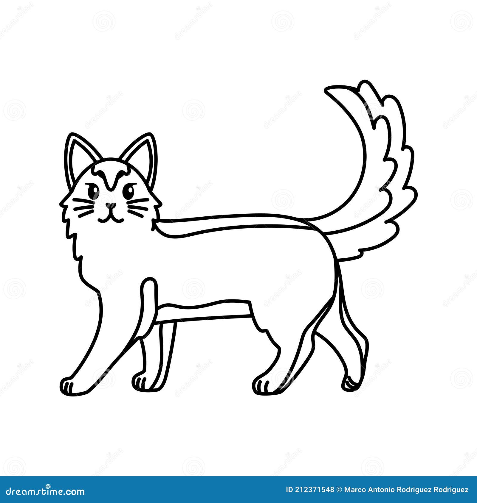 Isolated outline of a cat stock vector. Illustration of group - 212371548