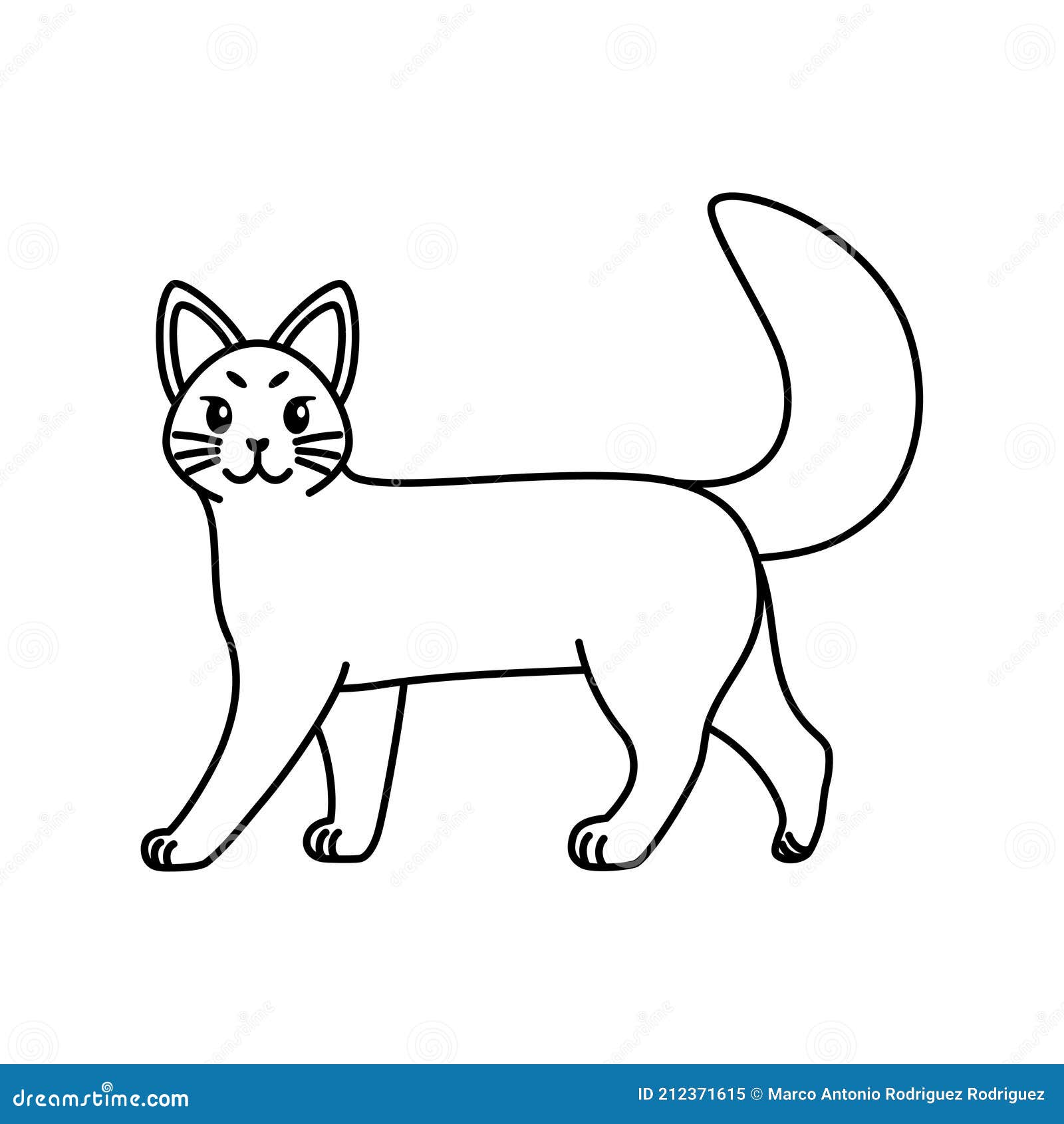 Isolated outline of a cat stock vector. Illustration of portrait ...