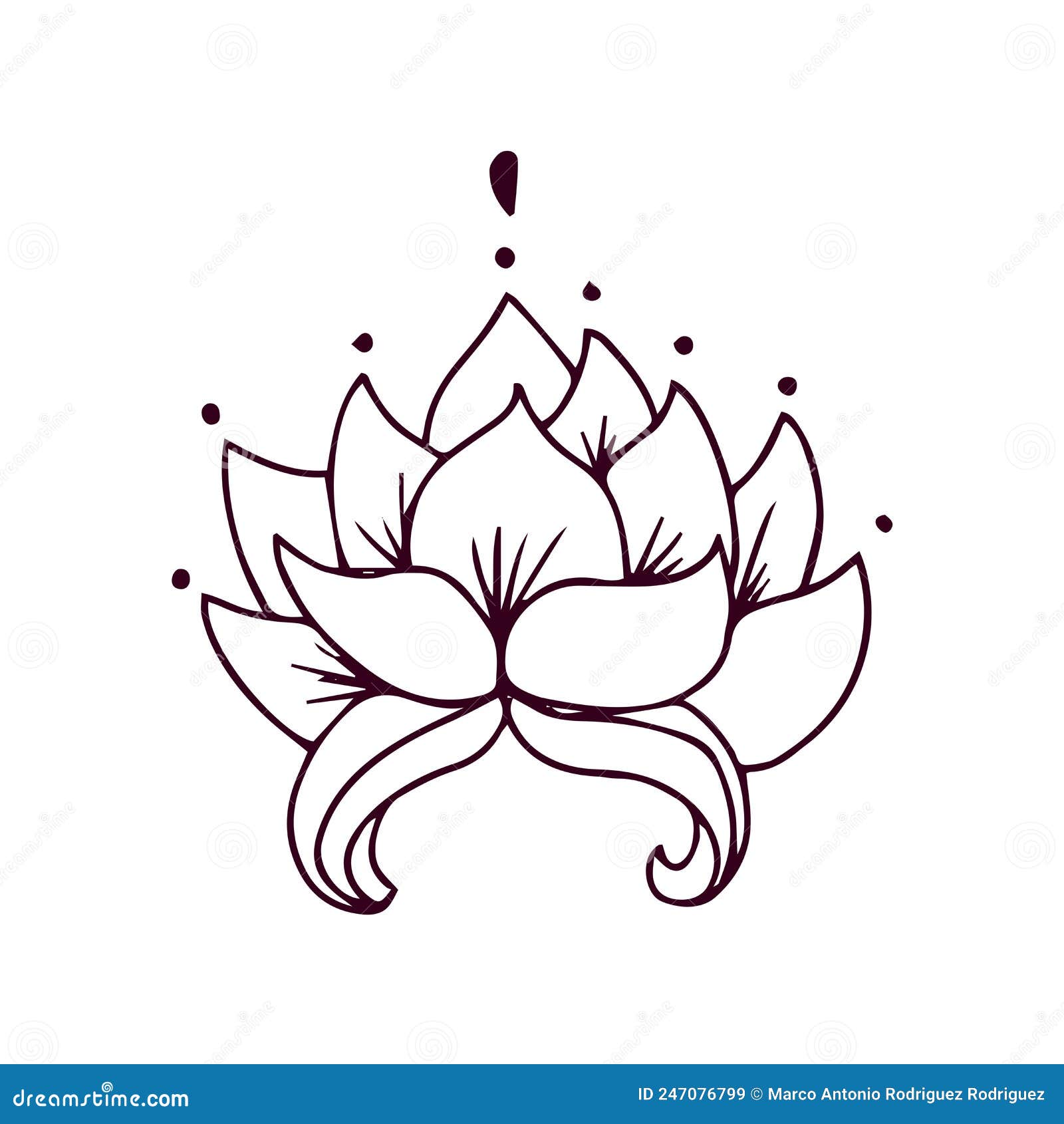 Isolated Outline of a Cute Flower Flat Design Vector Stock Vector ...