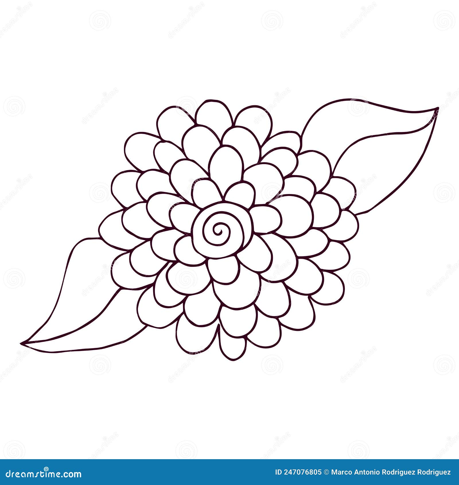 Isolated Outline of a Cute Flower Flat Design Vector Stock Vector ...