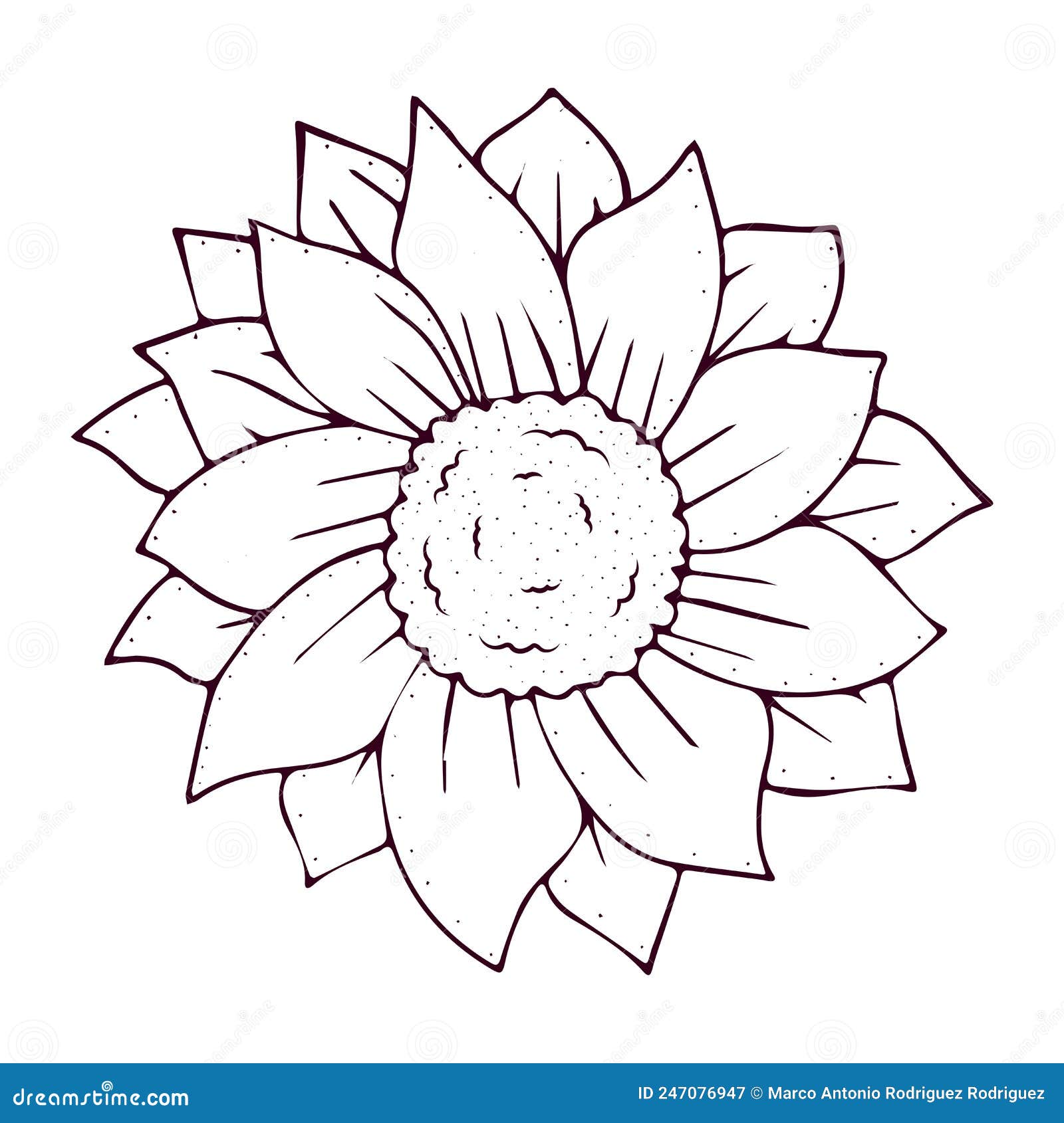 Isolated Outline of a Cute Flower Flat Design Vector Stock Vector ...