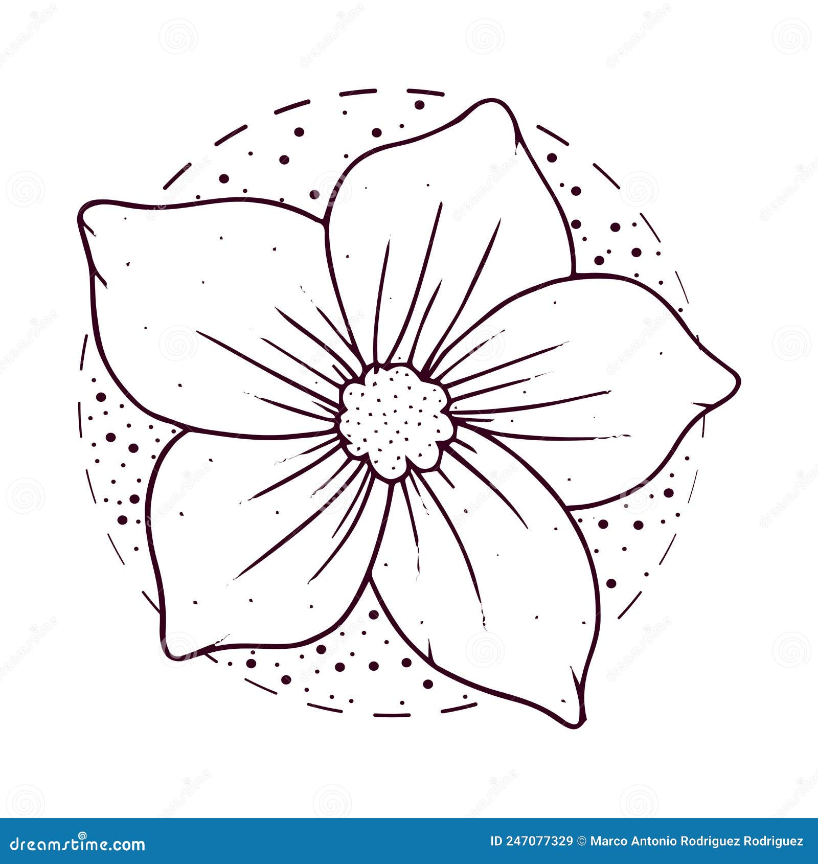 Isolated Outline of a Cute Flower Flat Design Vector Stock Vector ...