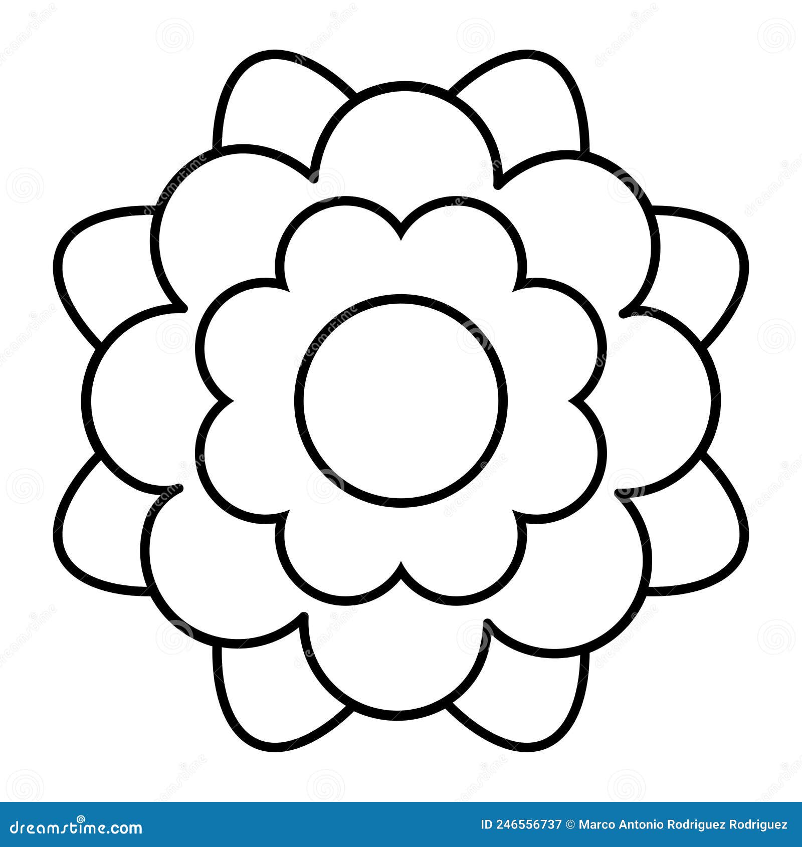 Isolated Outline of a Flower Vector Stock Vector - Illustration of ...