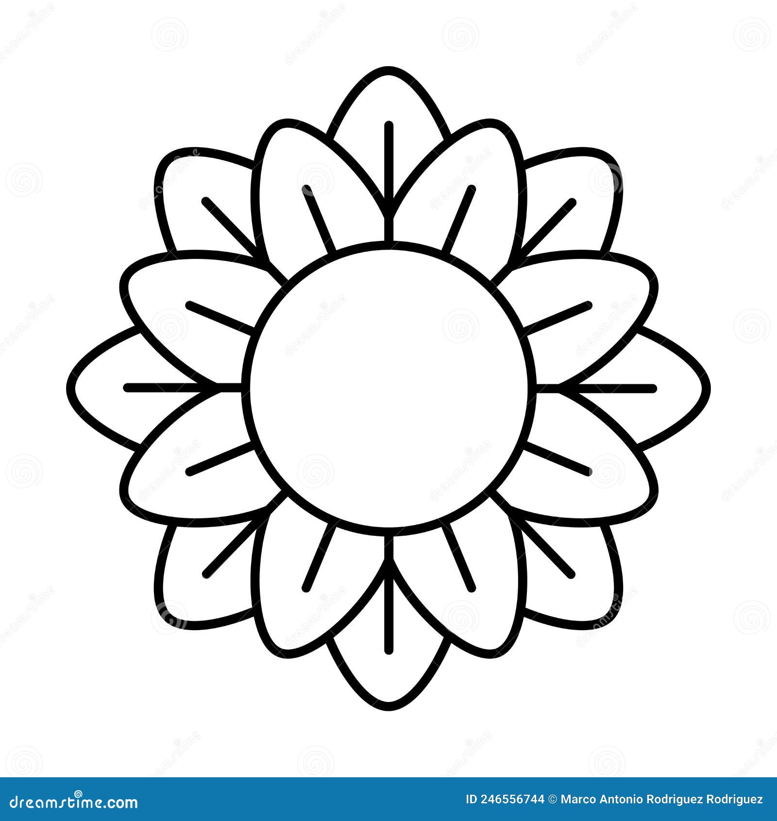 Isolated Outline of a Flower Vector Stock Vector - Illustration of ...