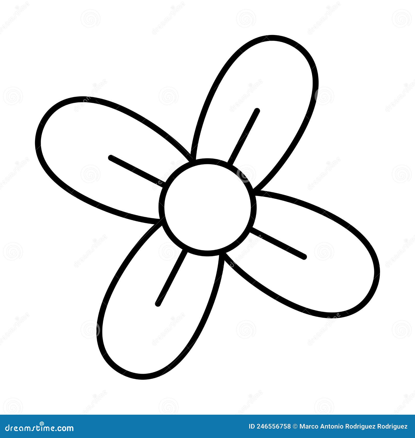 Isolated Outline of a Flower Vector Stock Vector - Illustration of ...