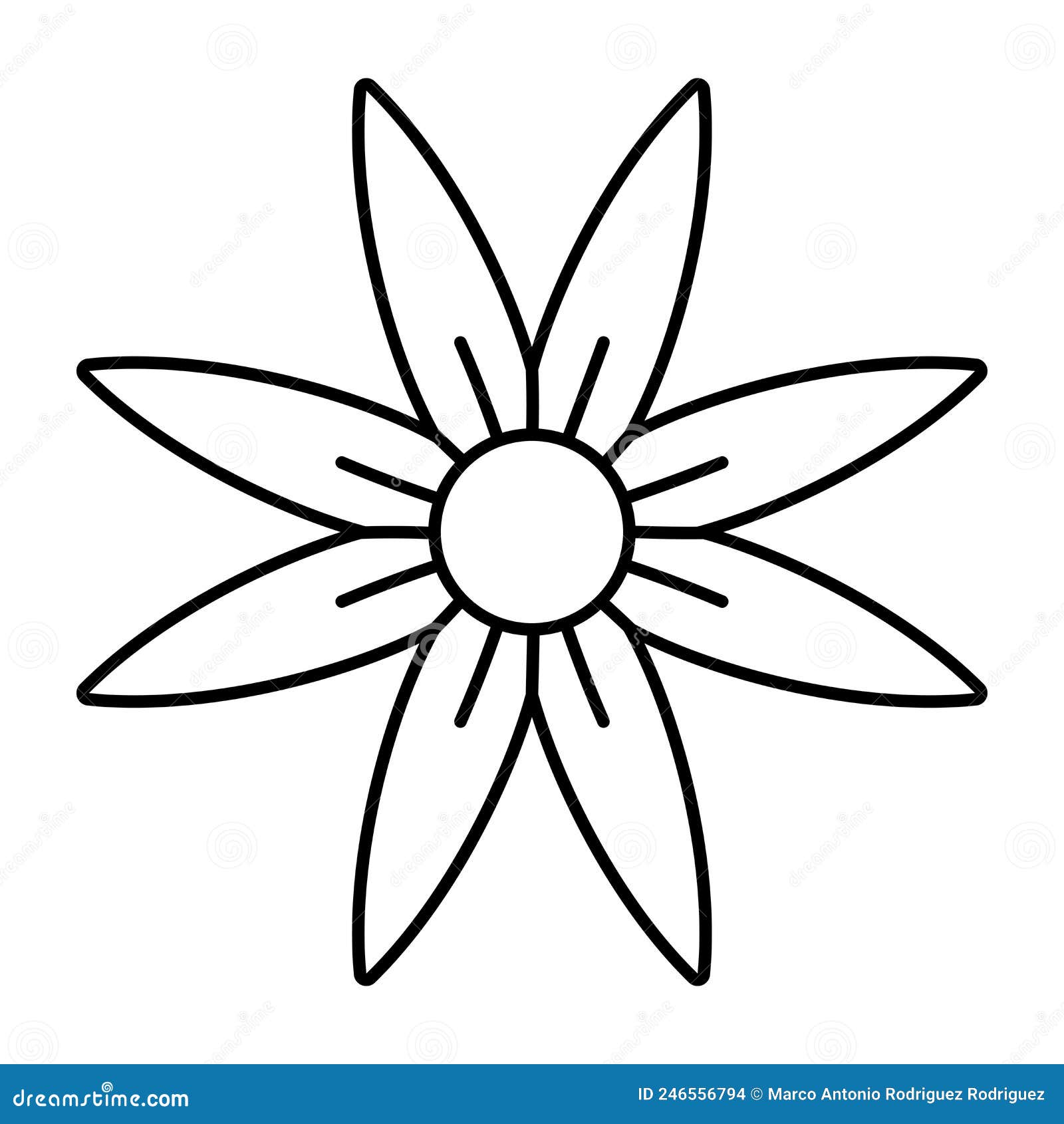 Isolated Outline of a Flower Vector Stock Vector - Illustration of ...