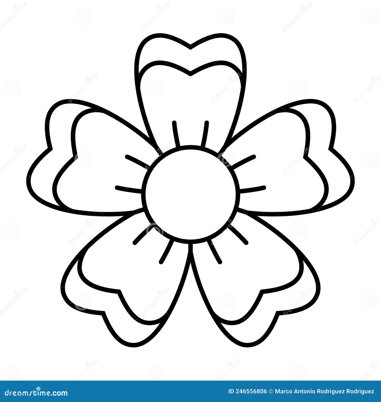 Isolated Outline of a Flower Vector Stock Vector - Illustration of ...
