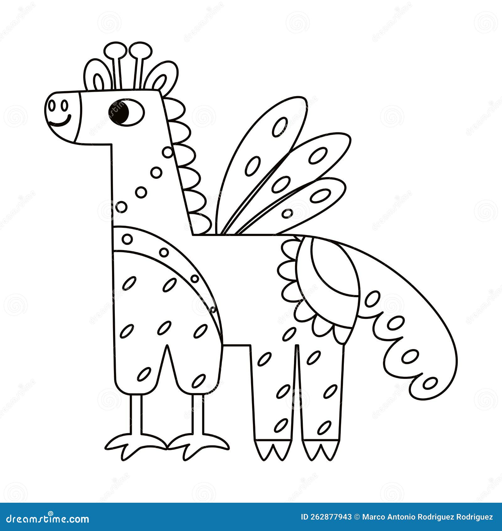 Isolated Outline Giraffe Alebrije Icon Vector Stock Vector ...