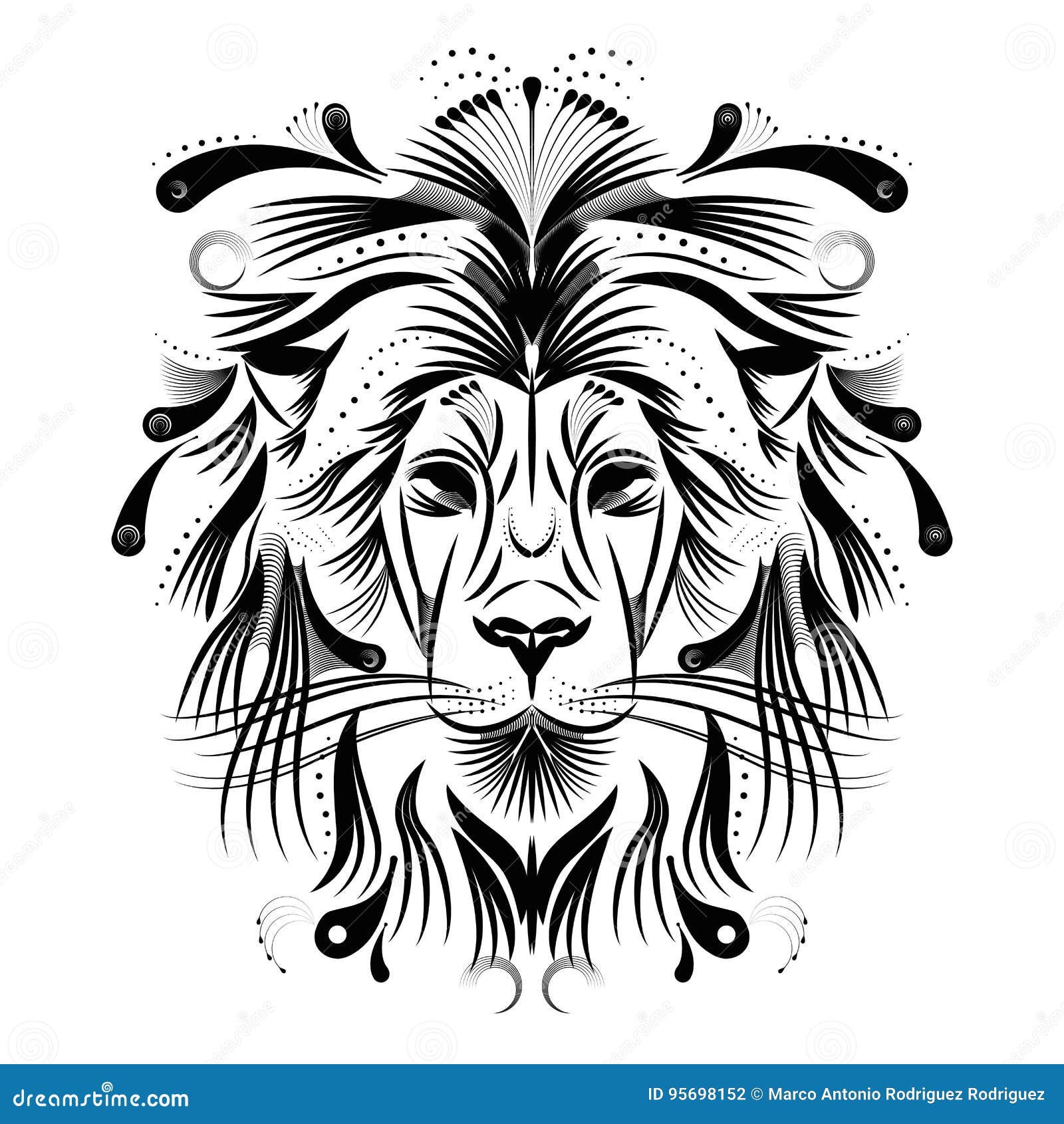 Isolated Outline of a Lion Face Stock Vector - Illustration of design ...