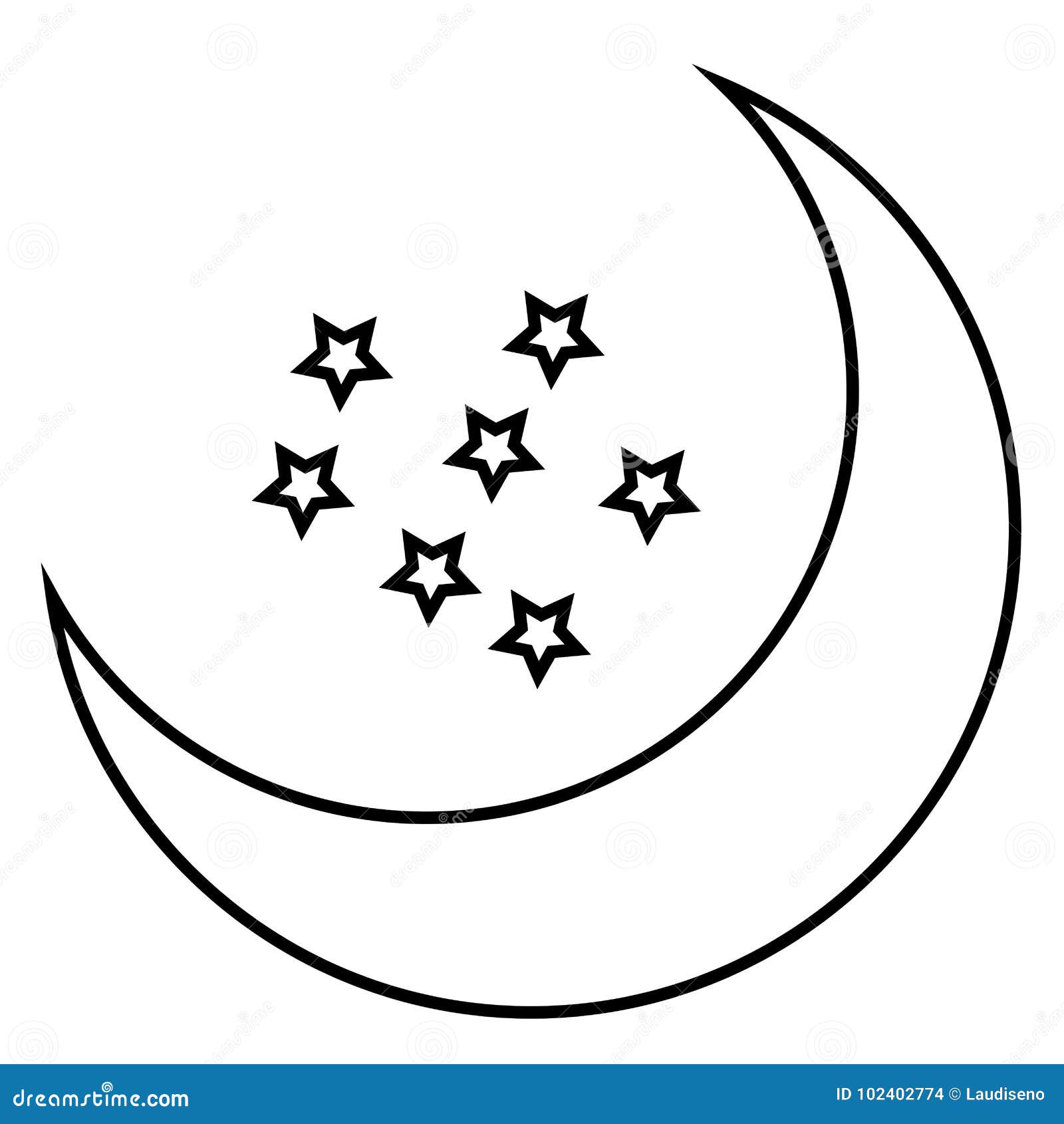 Outline of a moon stock illustration. Illustration of graphic - 102402774