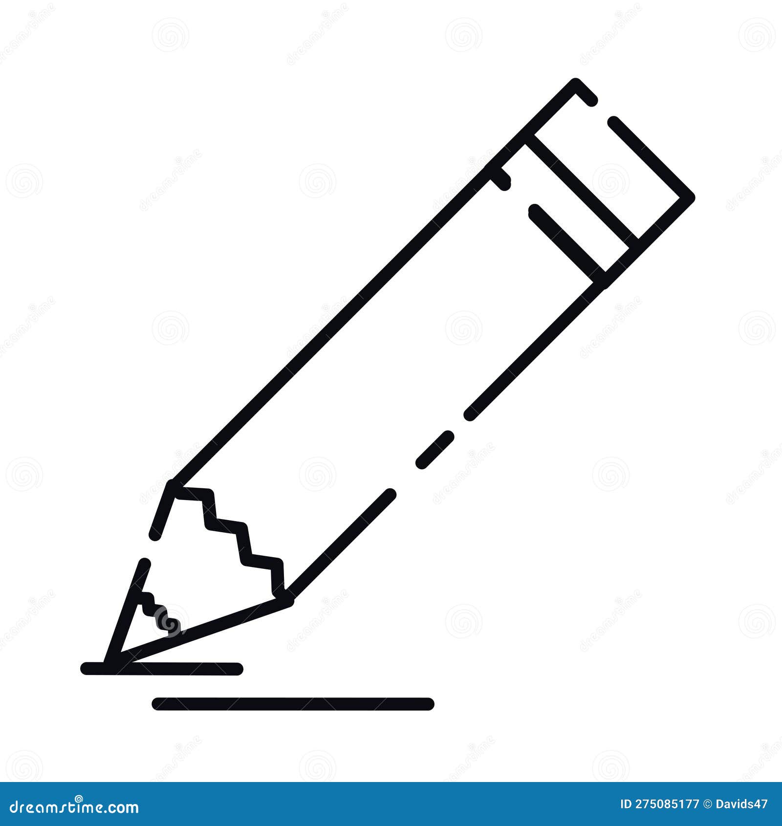 Isolated Outline of Pencil Office Supply Icon Vector Stock Vector ...