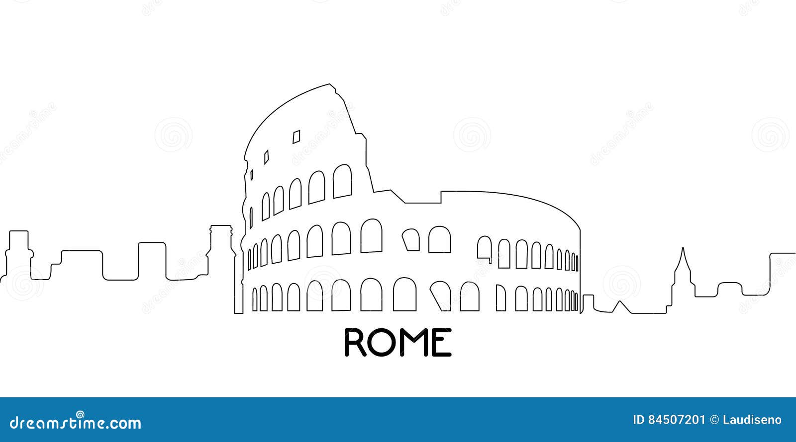 Isolated outline of Rome stock illustration. Illustration of europe ...