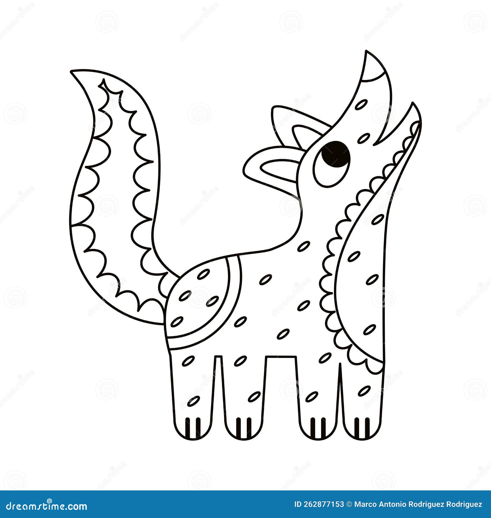 Isolated Outline Wolf Alebrije Icon Vector Stock Vector - Illustration ...
