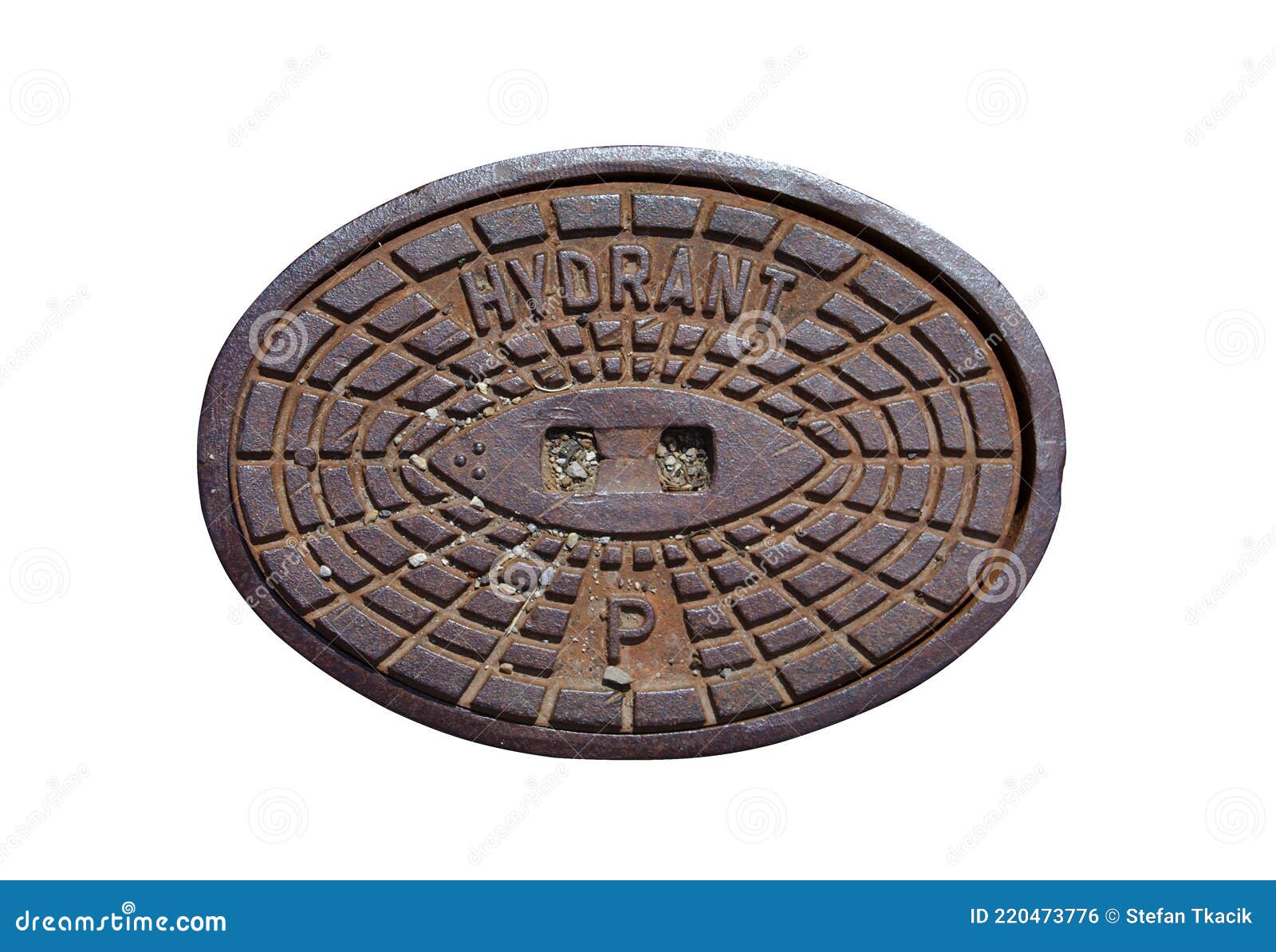 Hydrant cover. stock photo. Image of iron, oval, steel - 220473776