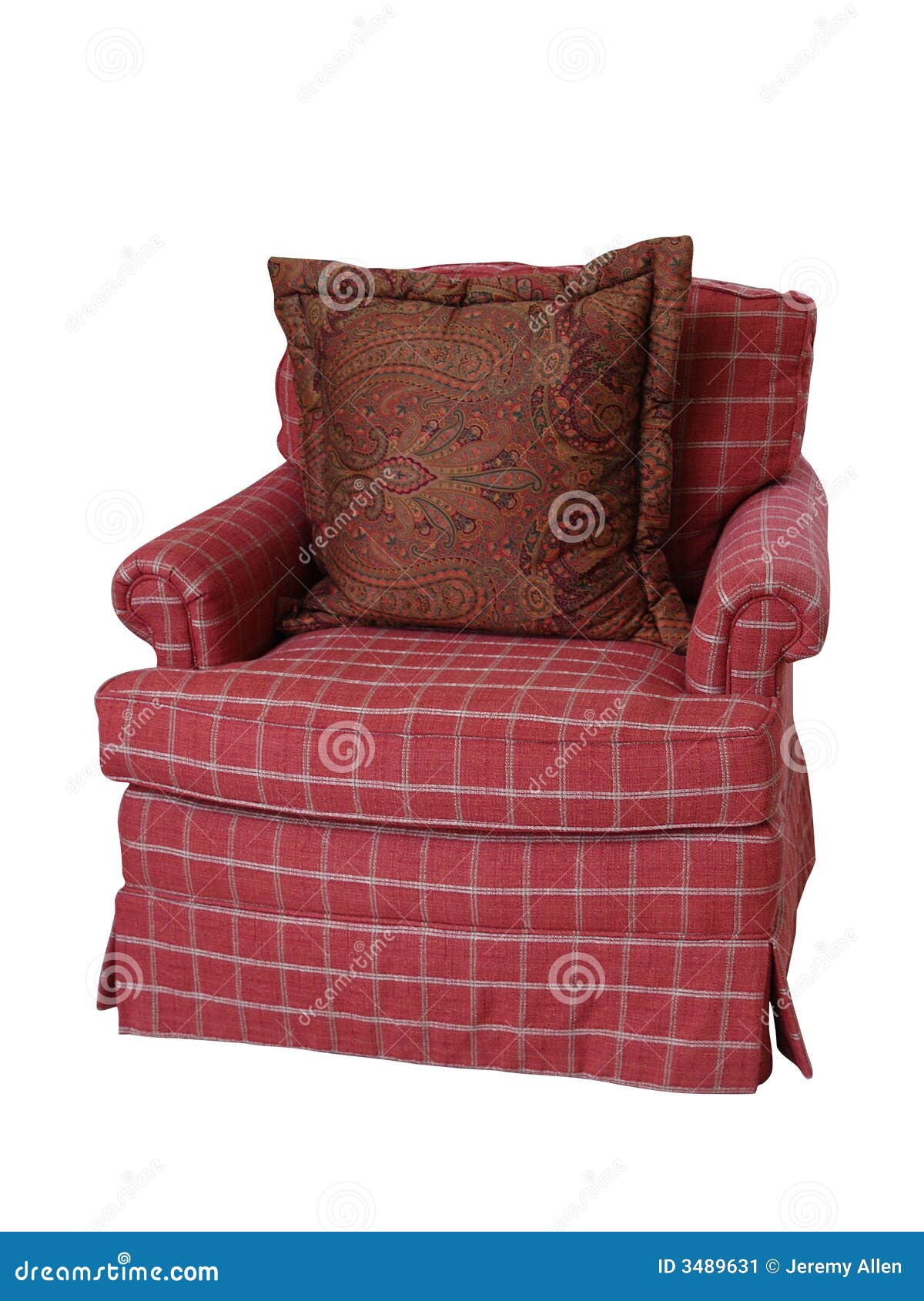 Isolated Overstuffed Chair stock image. Image of home - 3489631