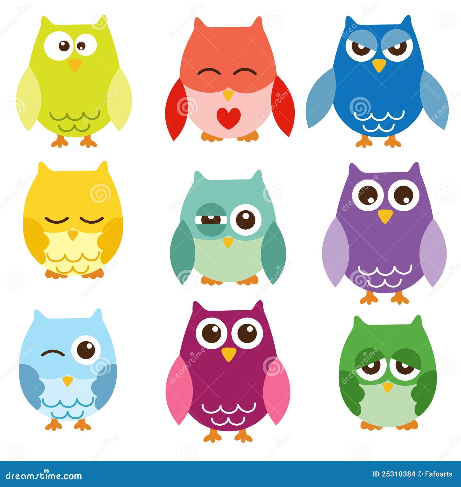 Isolated owls stock vector. Illustration of adorable - 25310384