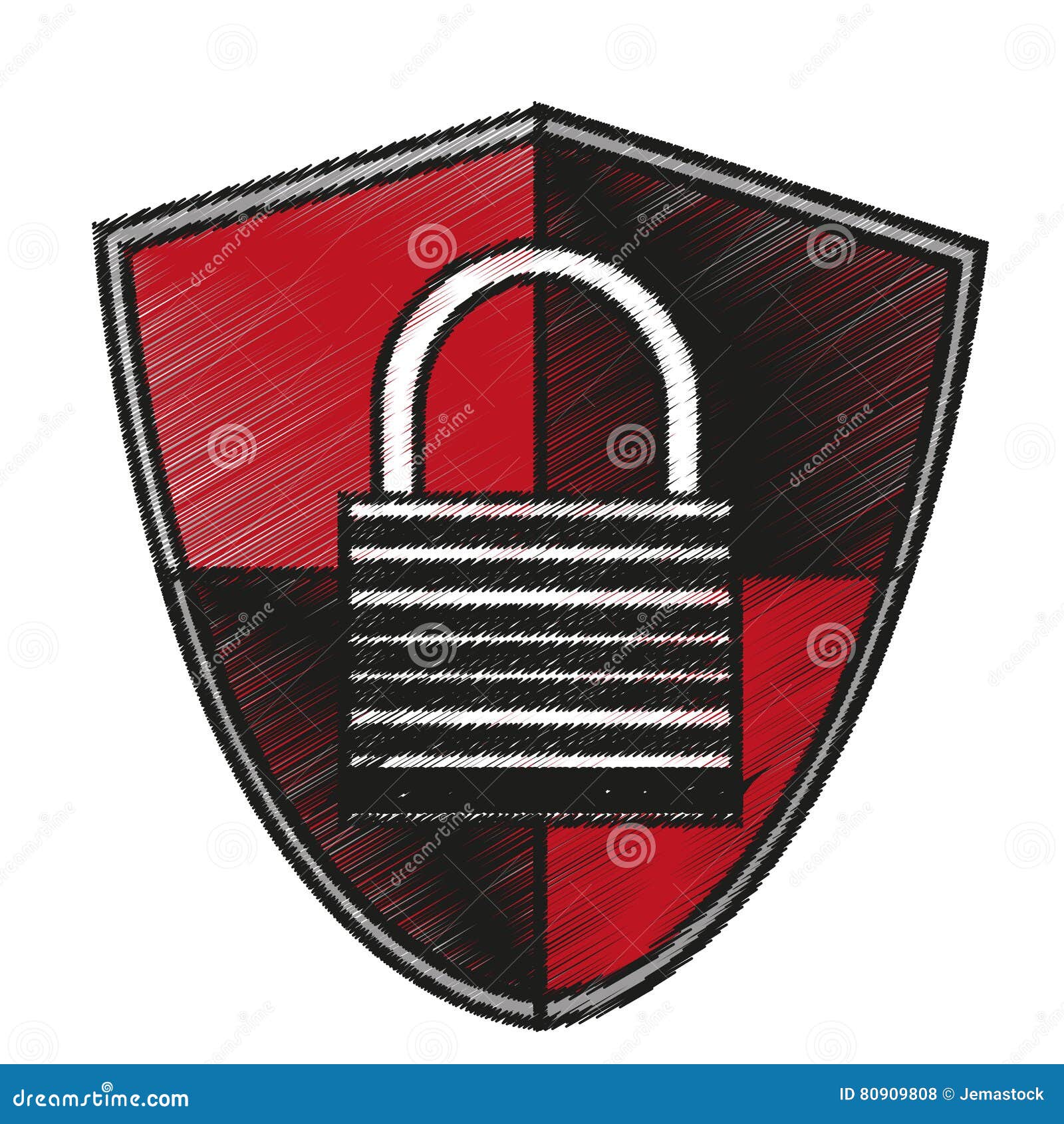 Isolated Padlock Inside Shield Design Stock Vector - Illustration of ...