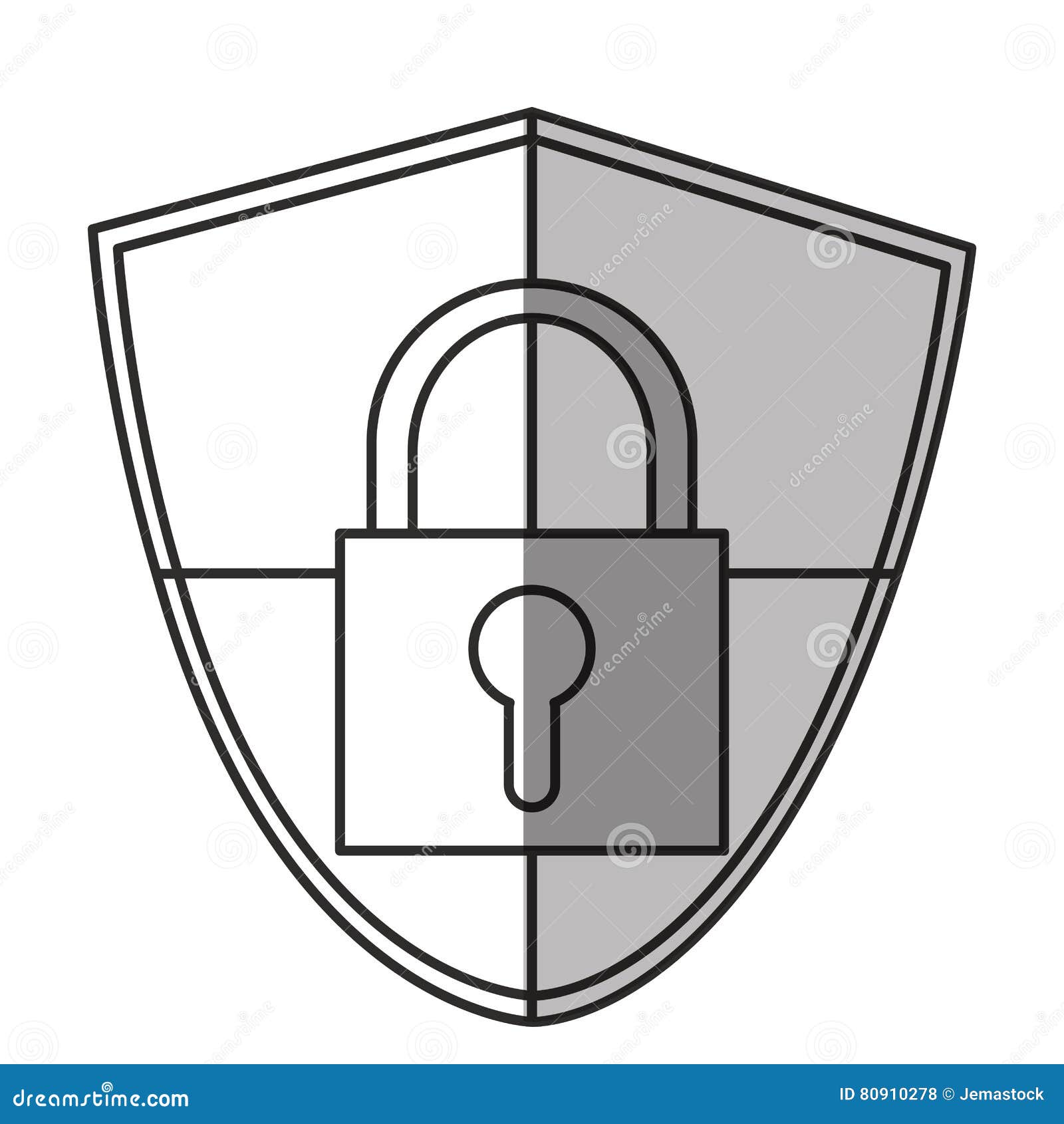 Isolated Padlock Inside Shield Design Stock Vector - Illustration of ...